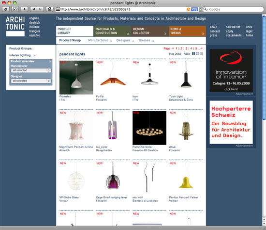 Membership Product Library | Architonic