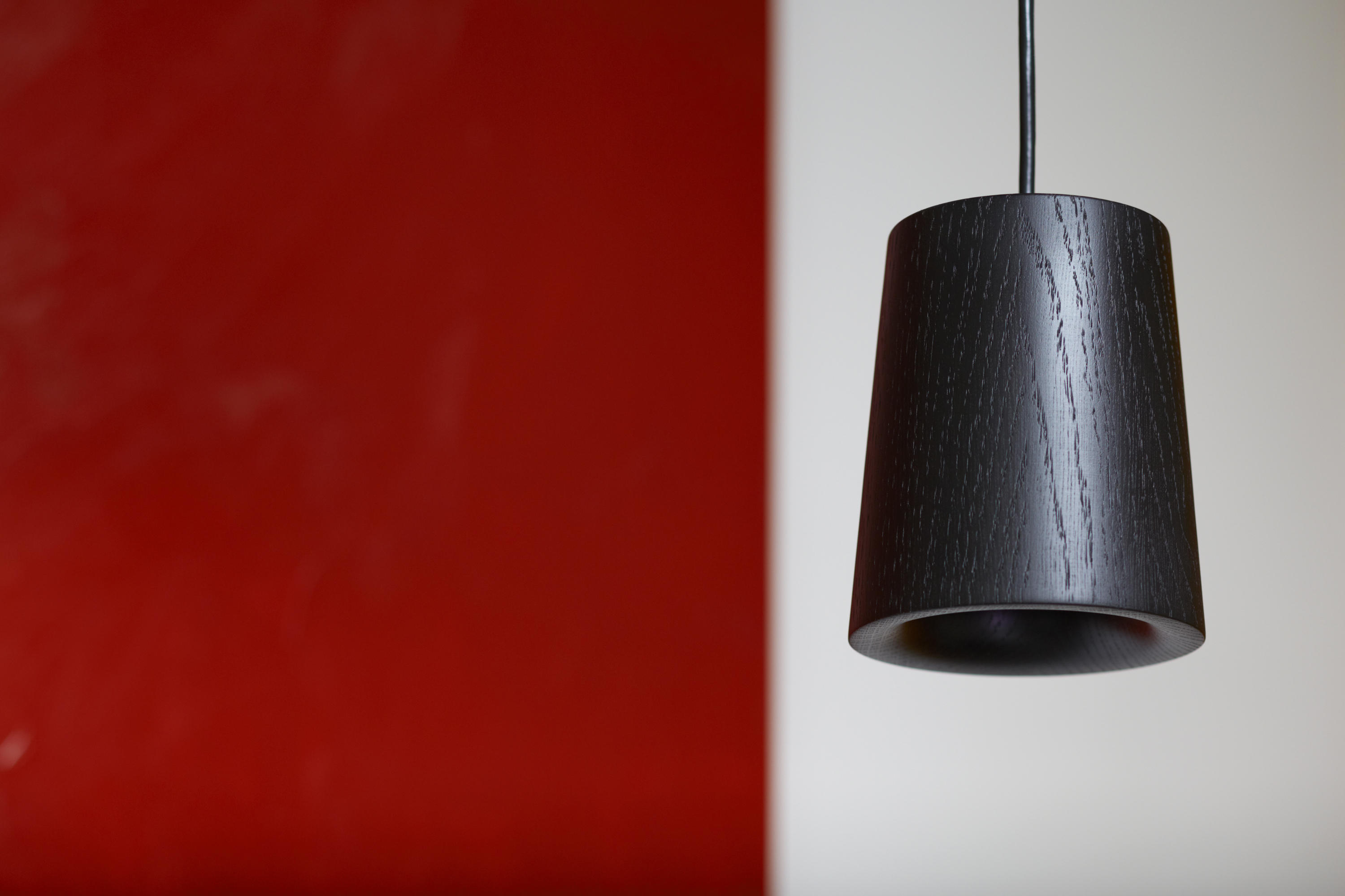 Solid | Pendant Cylinder in Black Stained Oak | Architonic
