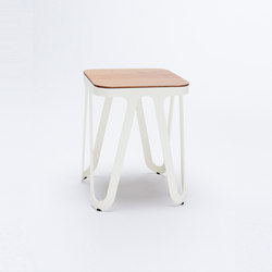 Loop Stool Wood - moss green/ ash black | Architonic