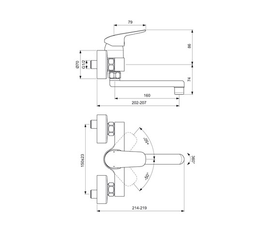 Ceraflex Wand-Waschtischarmatur | Architonic