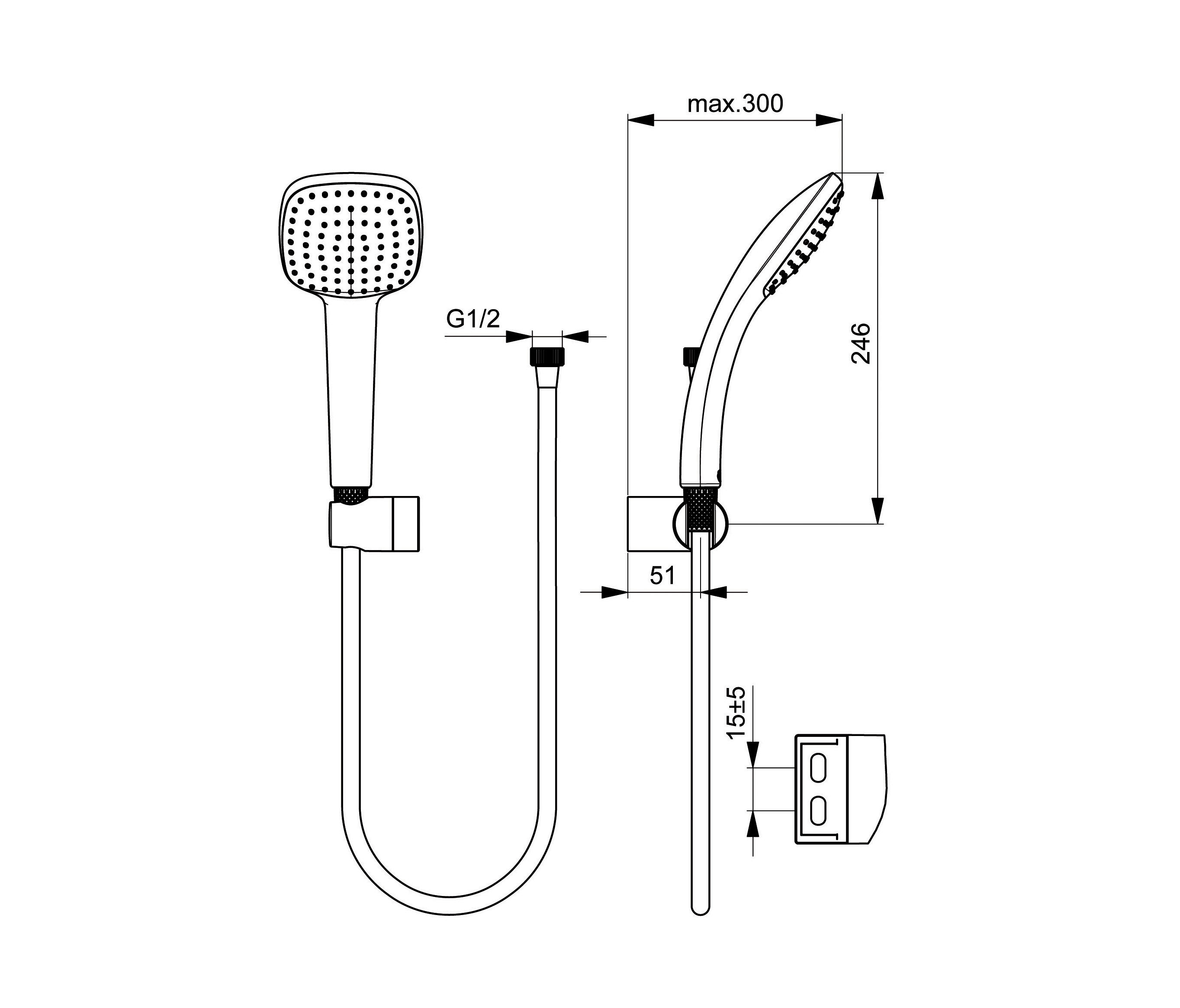 Idealrain Cube Handbrause-Set M1 mit 1-Funktionshandbrause Ø100mm | Architonic