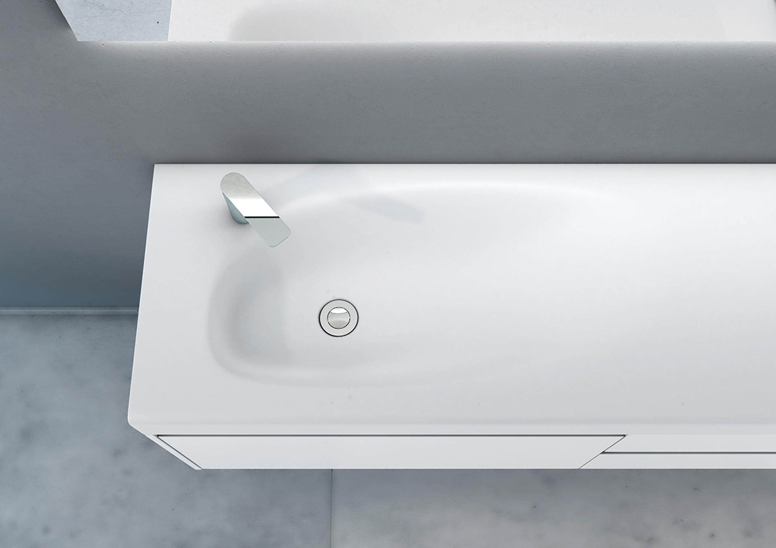 F1 CORIAN® TOP WITH INTEGRATED WASHBASIN - Wash basins from Inbani ...