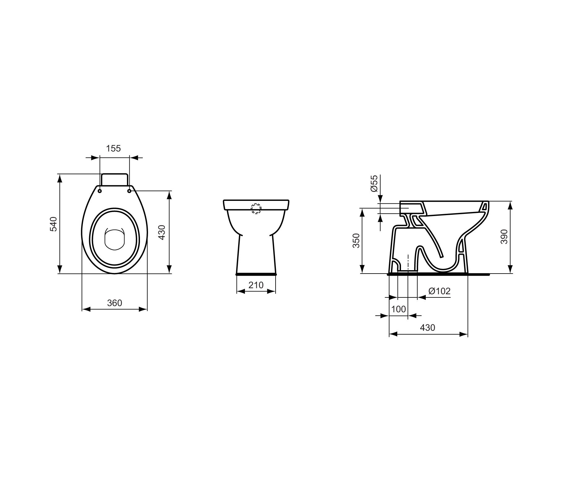 Eurovit Standtiefspül-WC (Abgang innen senkrecht) | Architonic