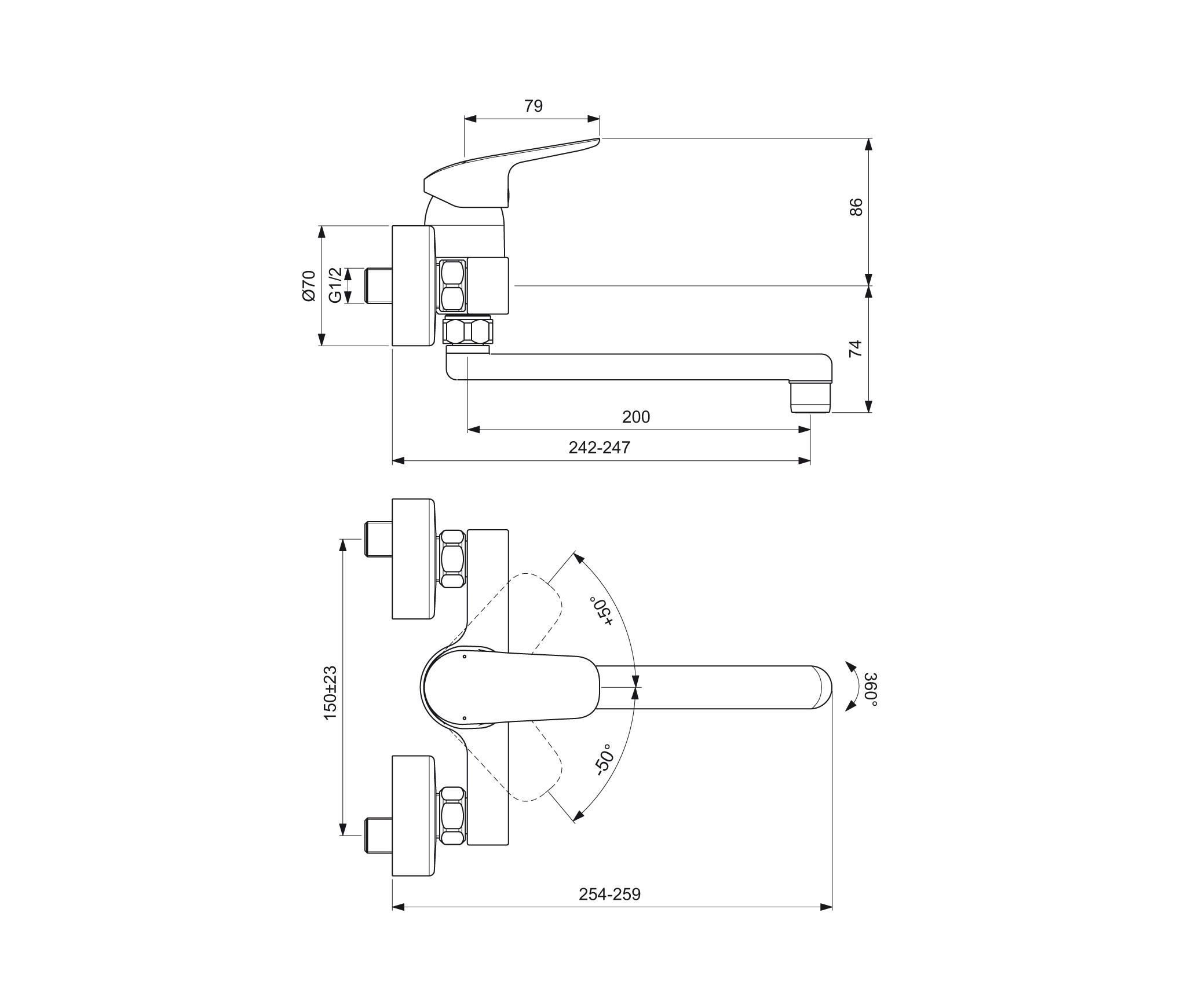 Ceraflex Wand-Küchenarmatur 200 mm | Architonic
