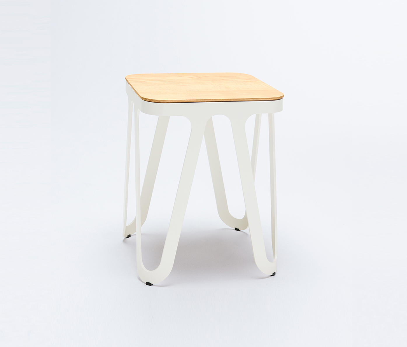 Loop Stool Wood - cream white/ oak | Architonic