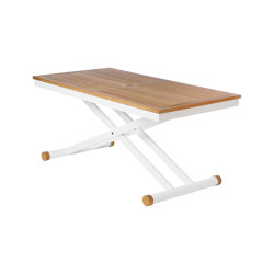 Aura Adjustable Height Table 140 Rectangular (Teak Top and Graphite ...