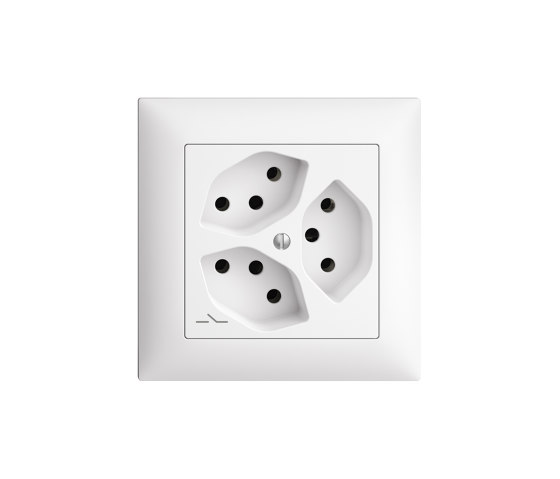 Switches, push buttons and sockets | Dreifach-Steckdose Typ 13 ...