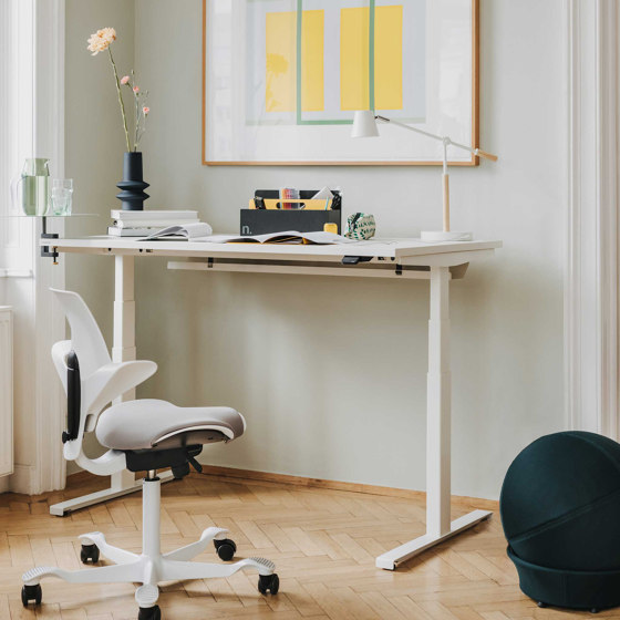 Move | Sit-Stand Work Table - Melamine Cream White | Architonic