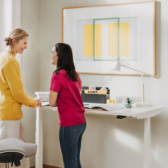 Move | Sit-Stand Work Table - Melamine Cream White | Architonic