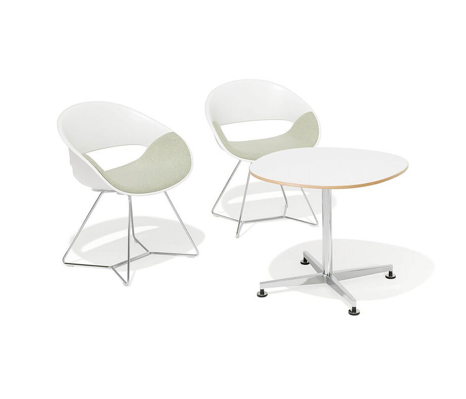 san_siro pebble-shaped/round table with metal frame | Architonic