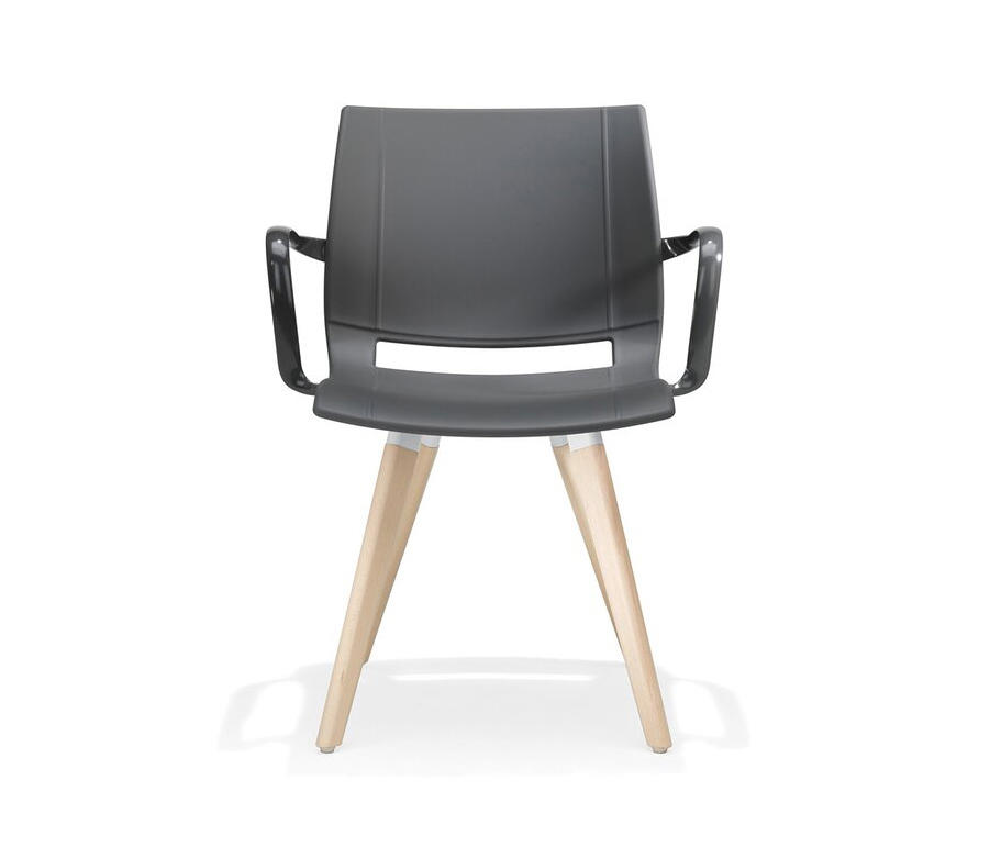 uni_verso chair on 4 wooden legs, plastic seat shell | Architonic