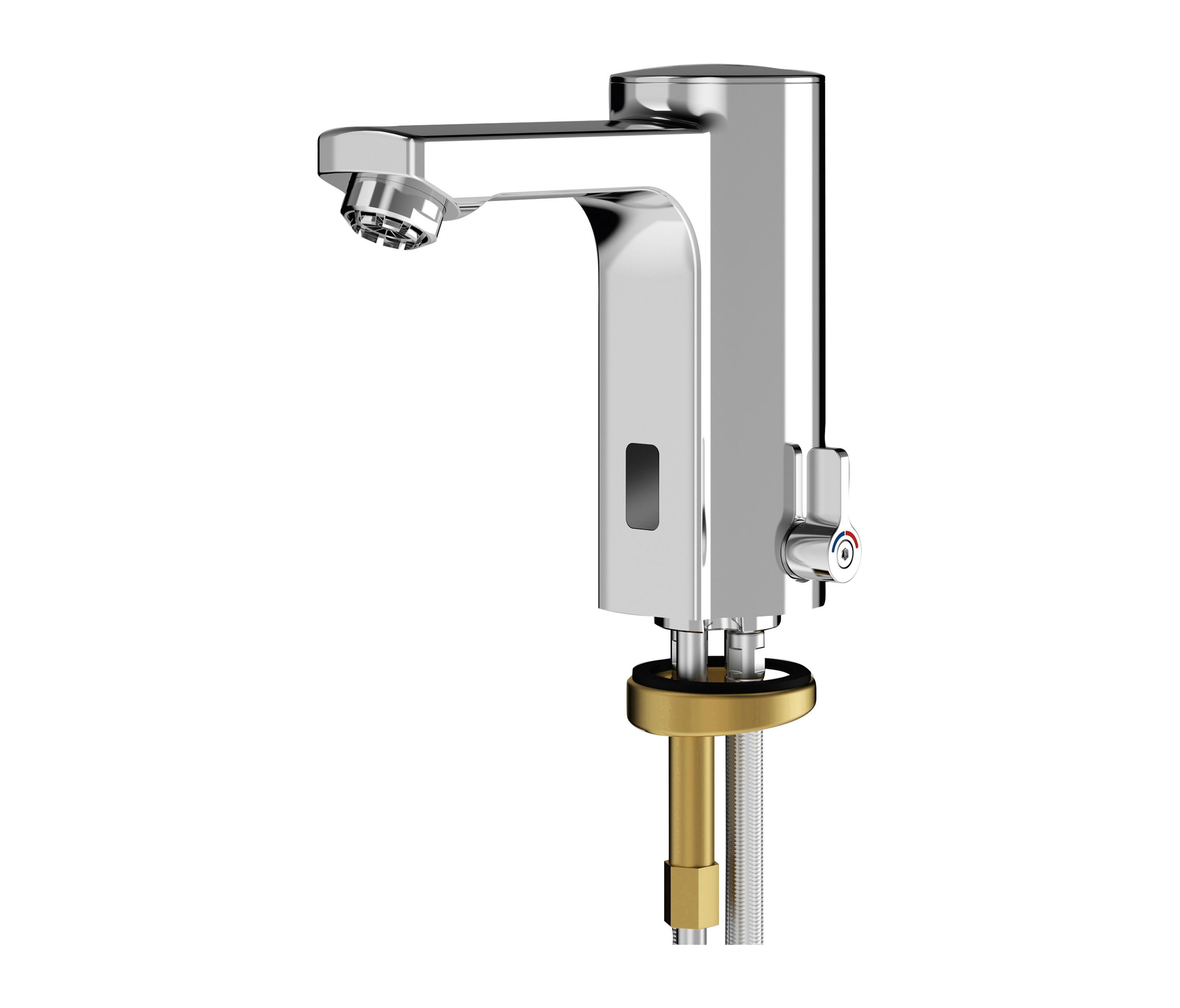F5E-Mix Electronic pillar mixer with battery operation for hot water ...