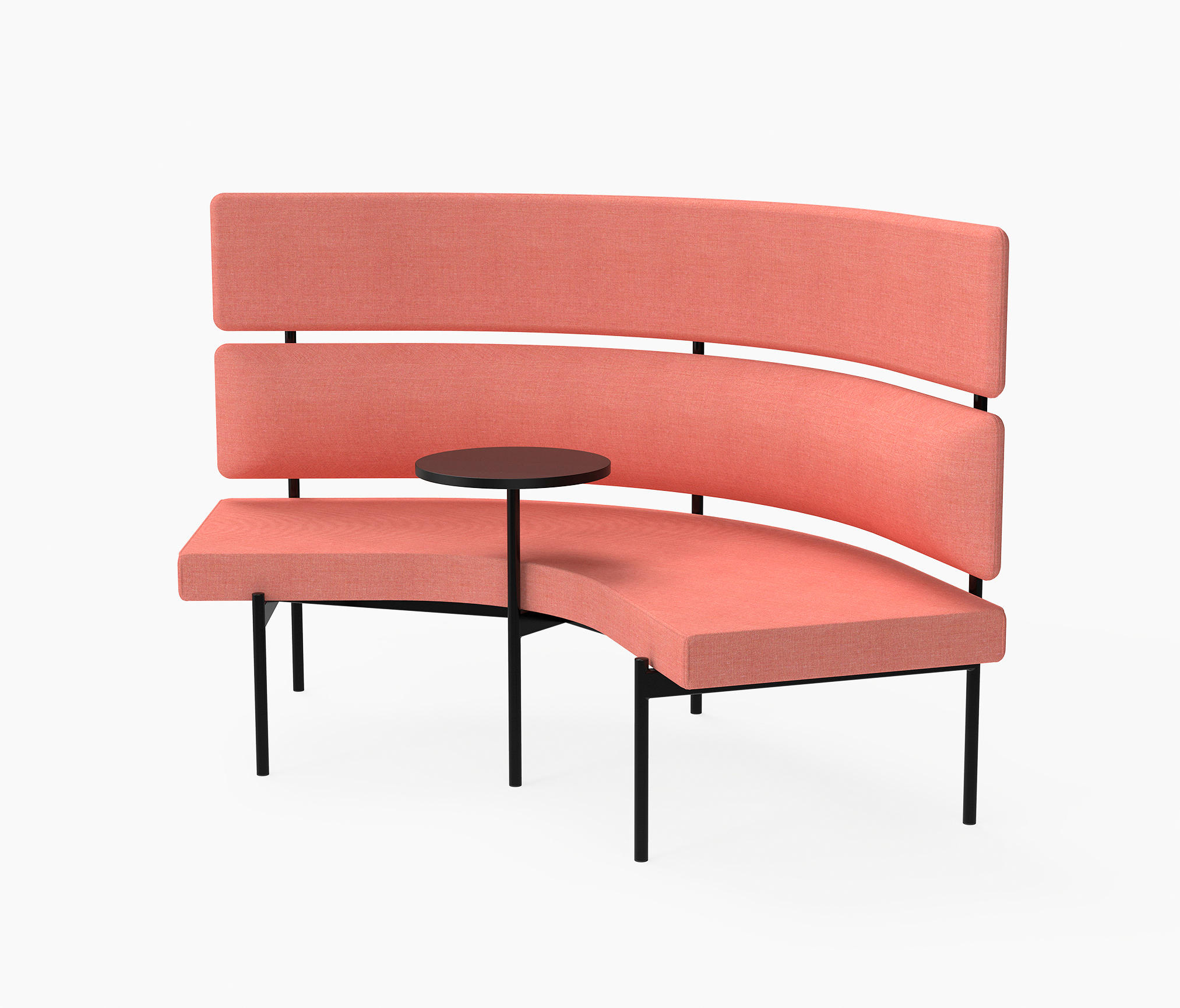 Crescent, 72˚ High-back curved bench with floating table | Architonic
