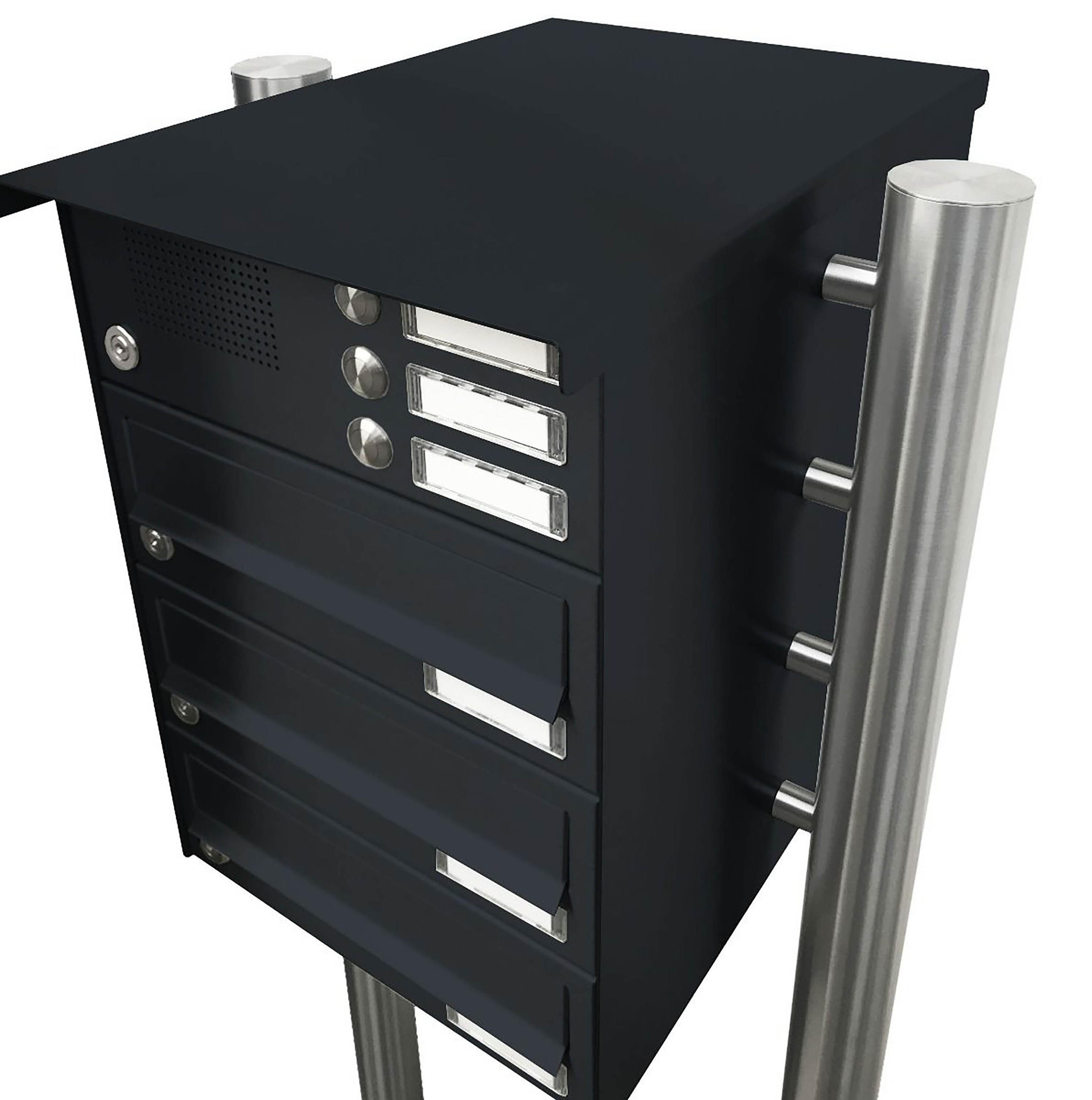 Basic | 10er Edelstahl Standbriefkasten Design BASIC Plus 385KX ST-R ...