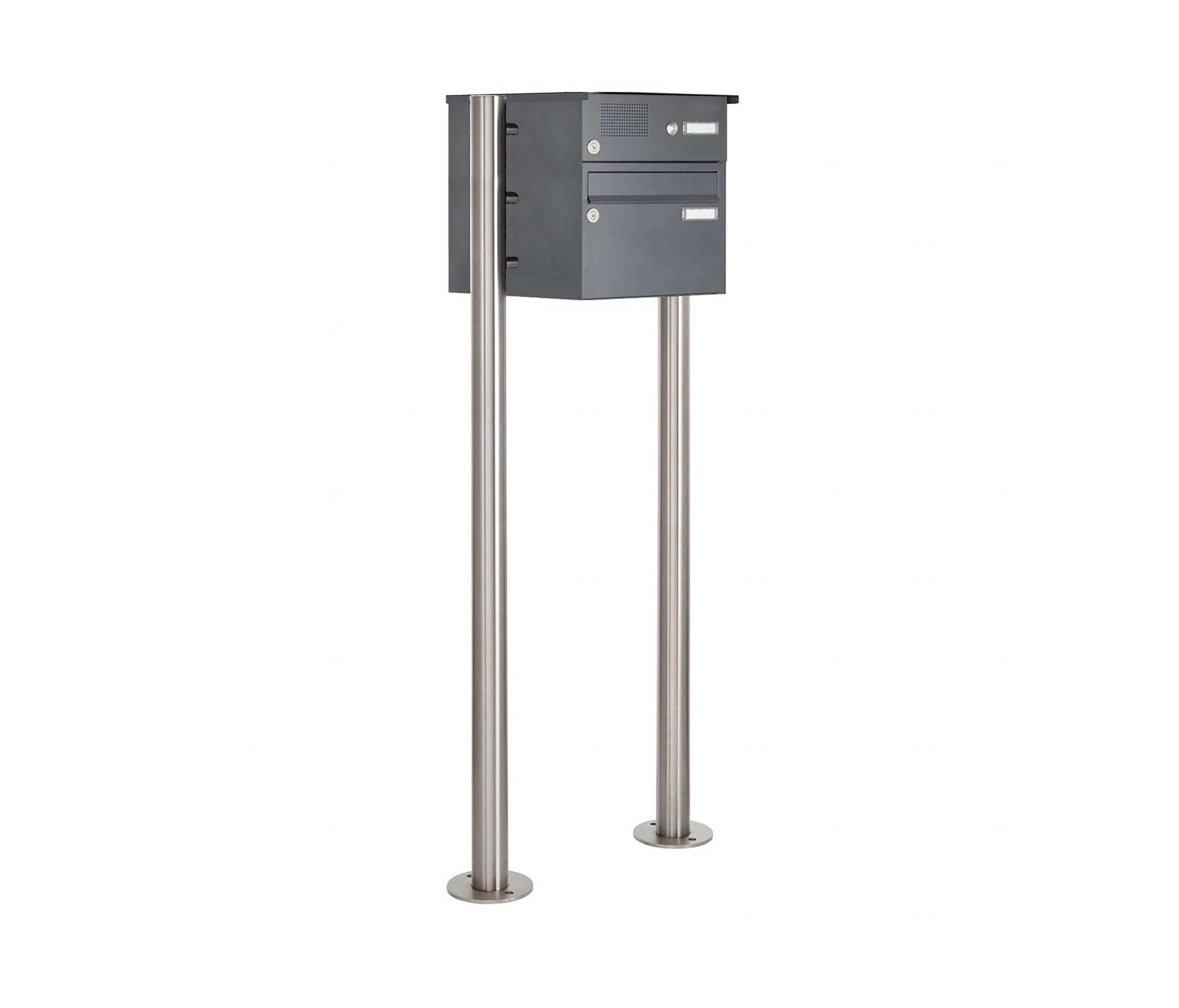 Basic | 1er Edelstahl Standbriefkasten Design BASIC Plus 385 220 ST-R ...