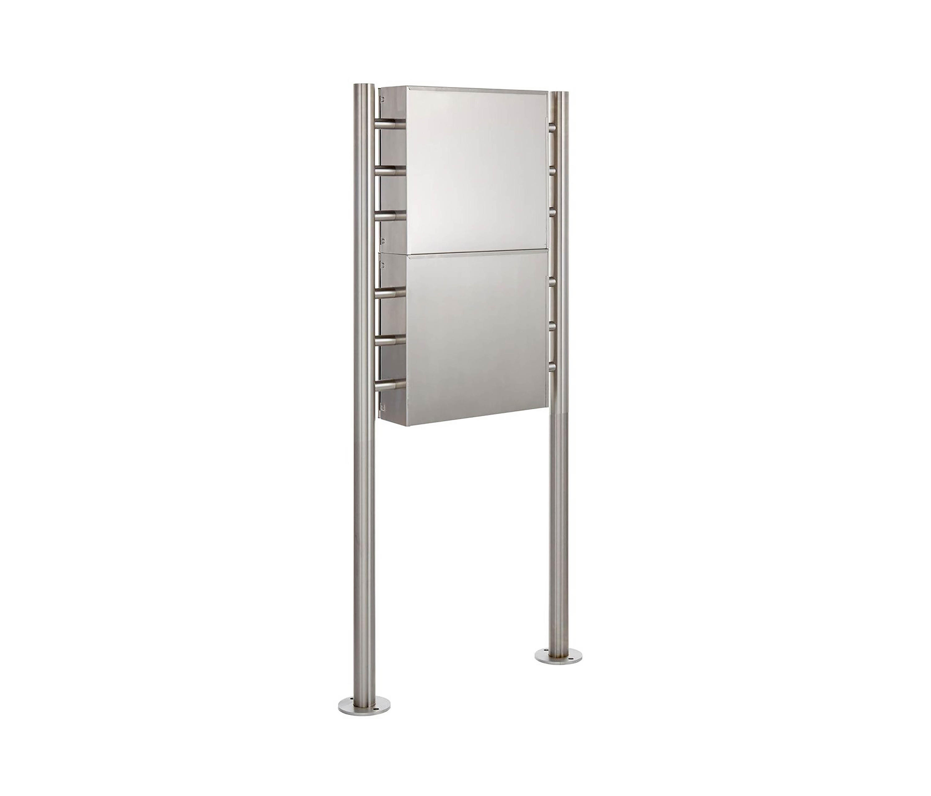 Basic | 2er Edelstahl Standbriefkasten Design BASIC 383 ST-R mit ...