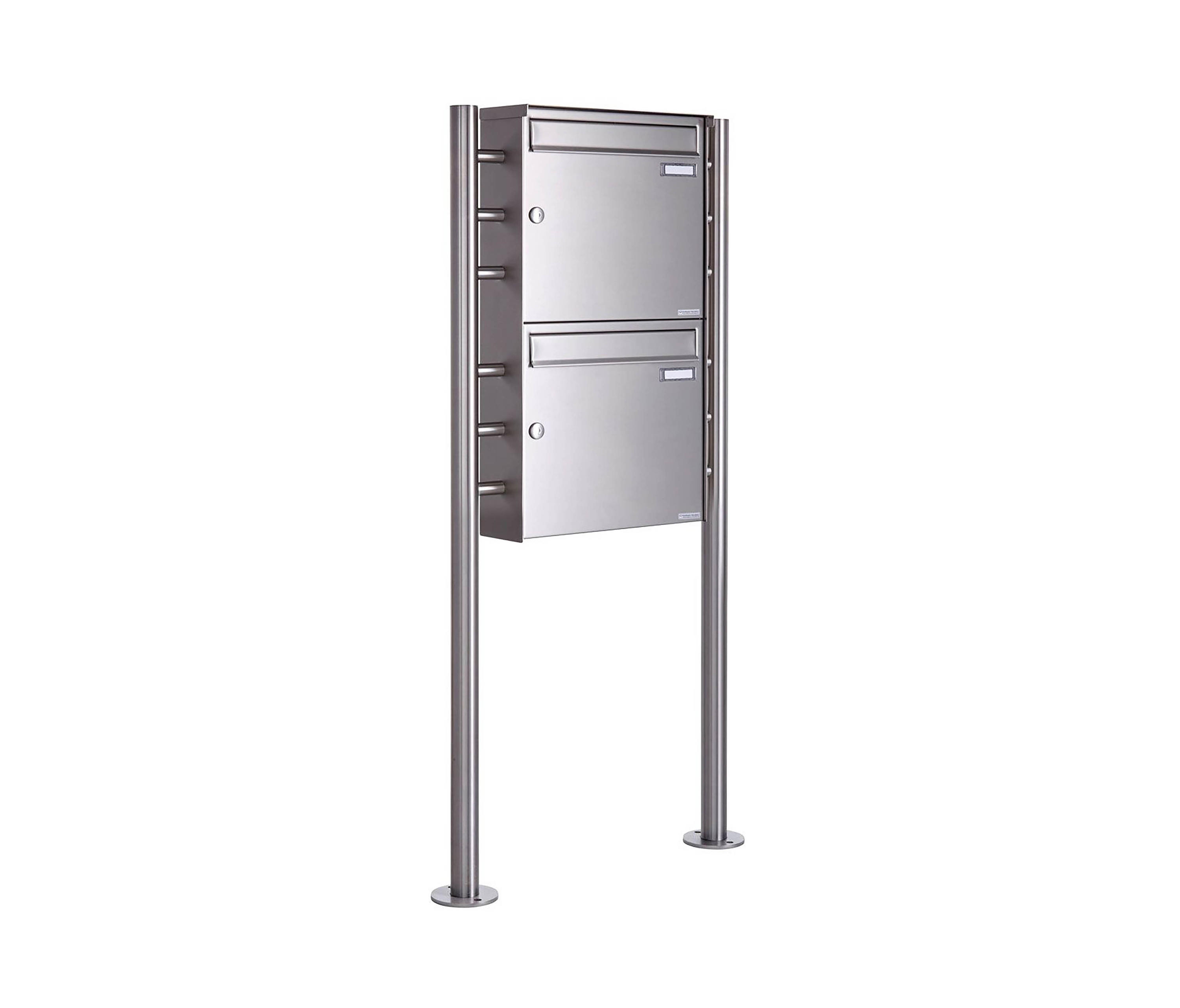 Basic | 2er Edelstahl Standbriefkasten Design BASIC Plus 381X ST R ...