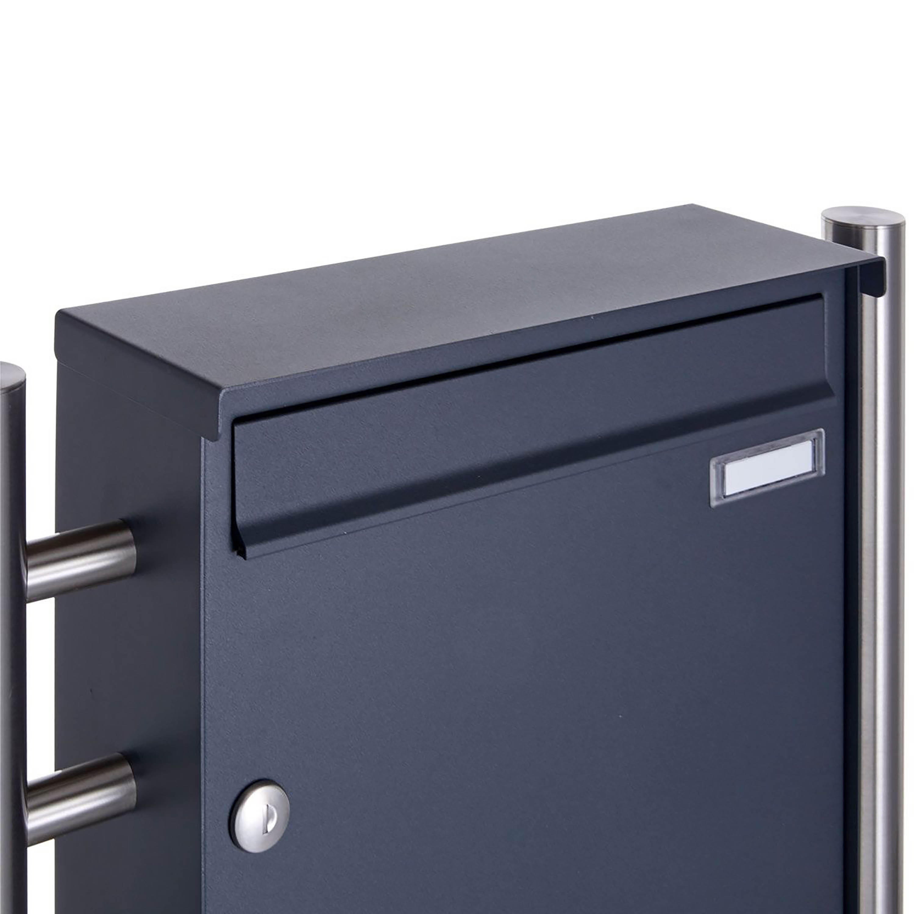 Basic | 2er Edelstahl Standbriefkasten Design BASIC Plus 381X ST-R ...