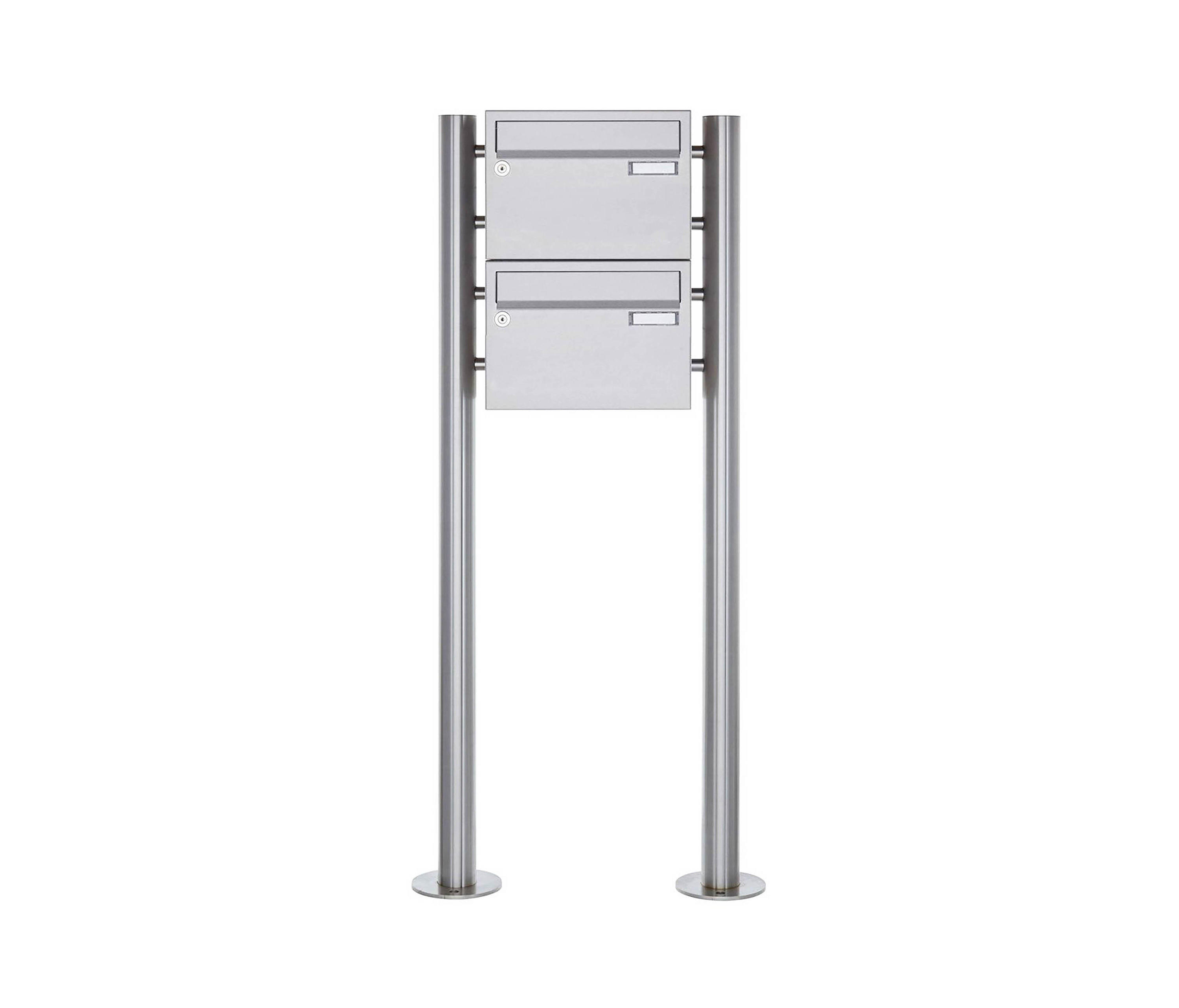 Basic | 2er Edelstahl Standbriefkasten Design BASIC Plus 385 220 X ST R ...