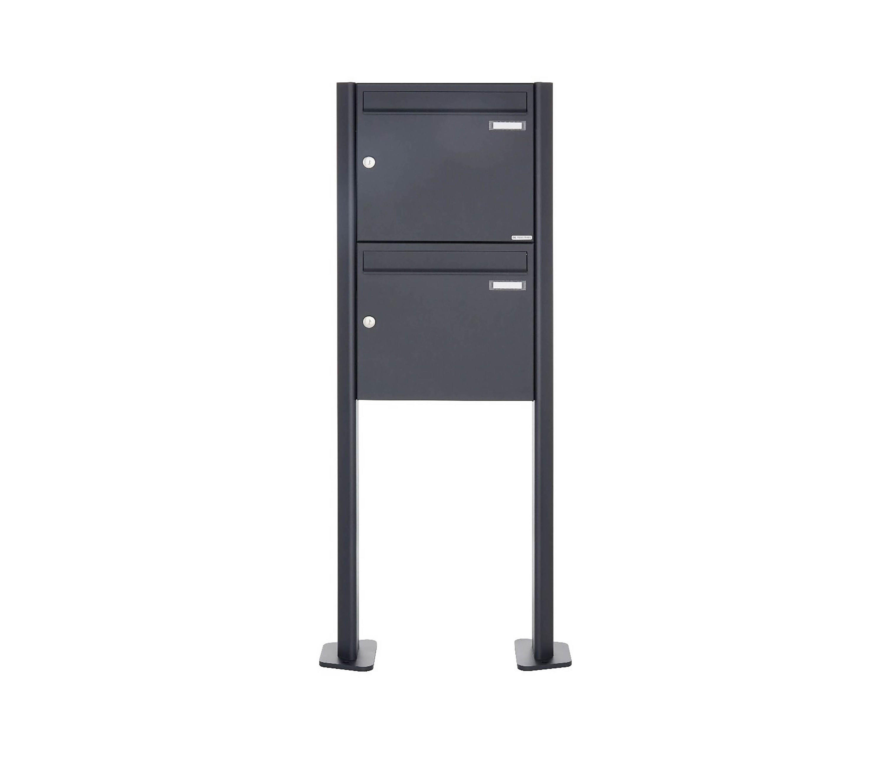 Basic | 2er Standbriefkasten Design BASIC 380 ST-T - RAL 7016 ...
