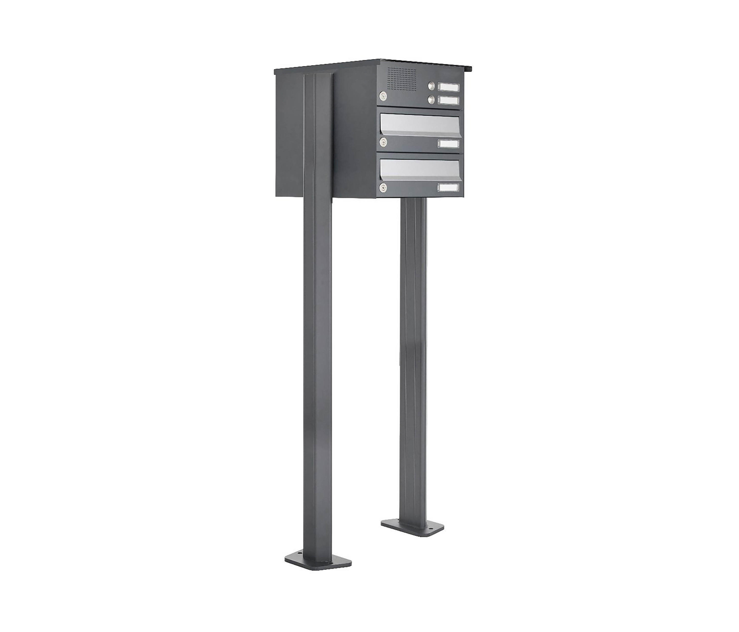 Basic | 2er Standbriefkasten Design BASIC 385P ST-T mit Klingelkasten ...