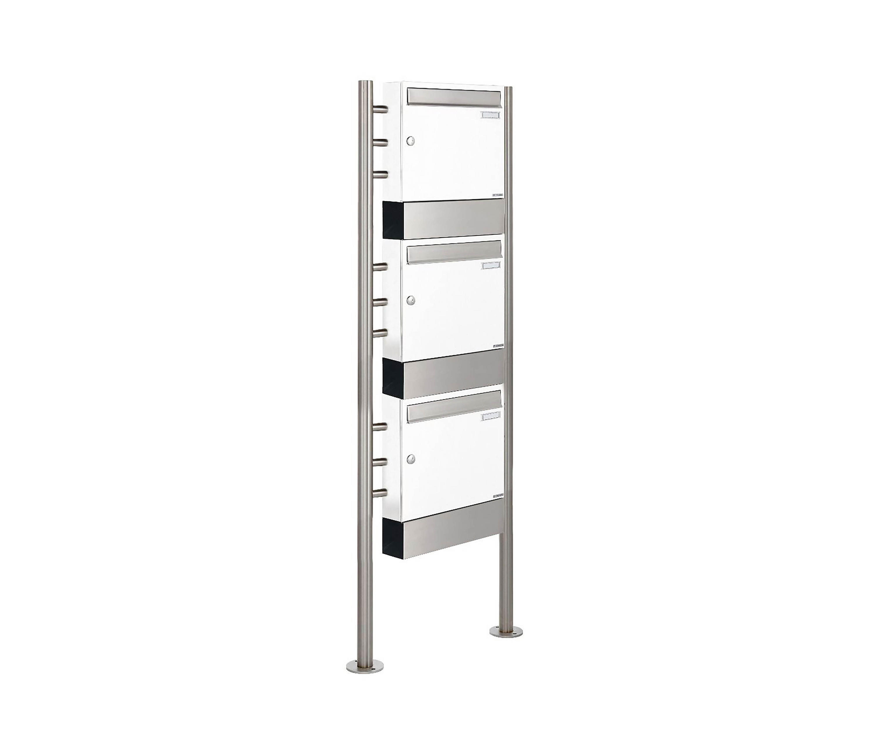 Basic | 3er 3x1 Standbriefkasten Design BASIC 381 ST-R mit ...