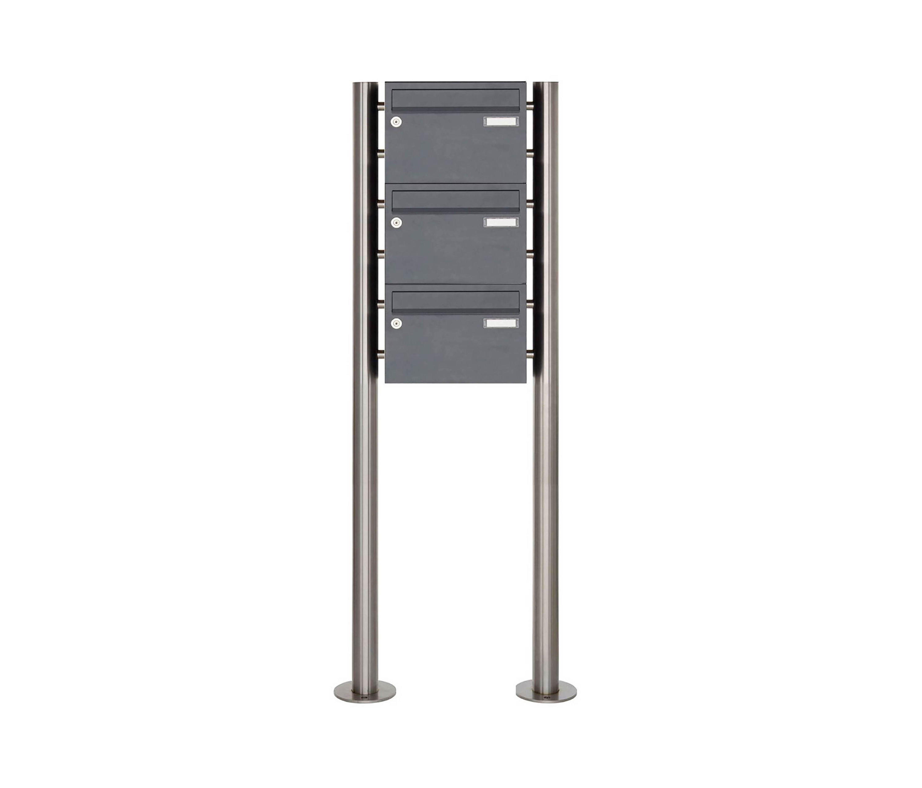 Basic | 3er Briefkastenanlage freistehend Design BASIC 385220 7016 ST-R ...