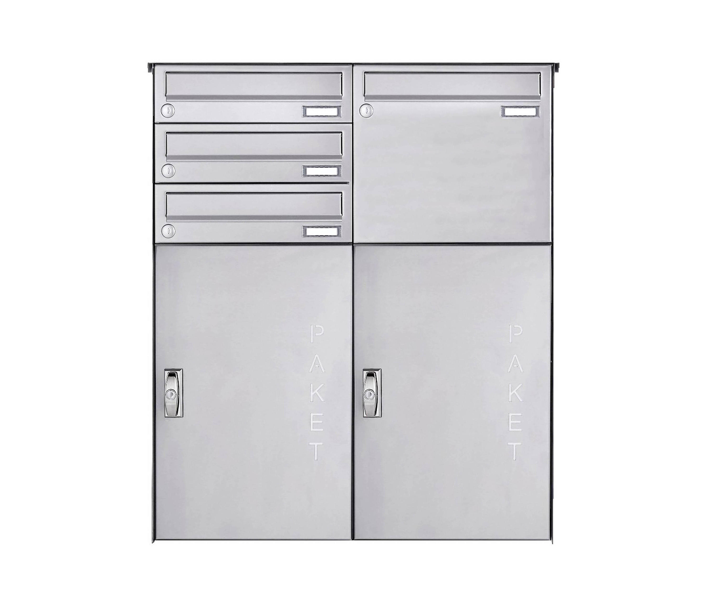 Basic | 4er Edelstahl Aufputz Paketbriefkasten BASIC 863 AP mit ...