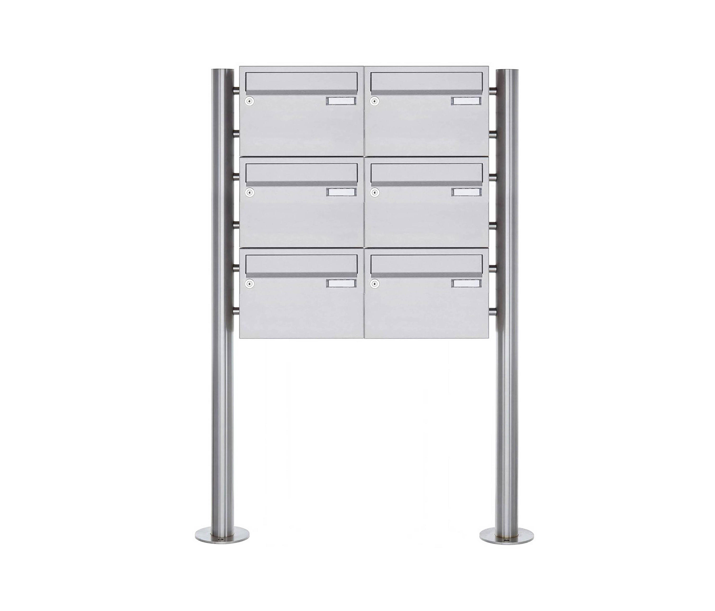 Basic | 6er 3x2 Edelstahl Standbriefkasten Design BASIC Plus 385 220 X ...
