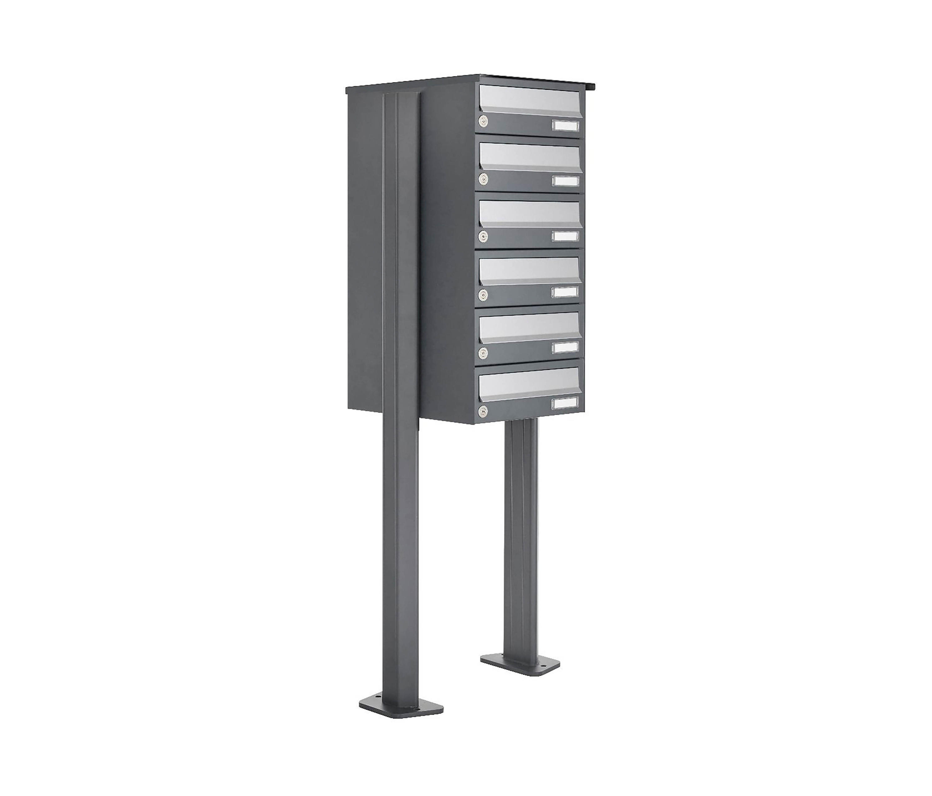 Basic | 6er Briefkastenanlage freistehend Design BASIC 385P ST-T ...