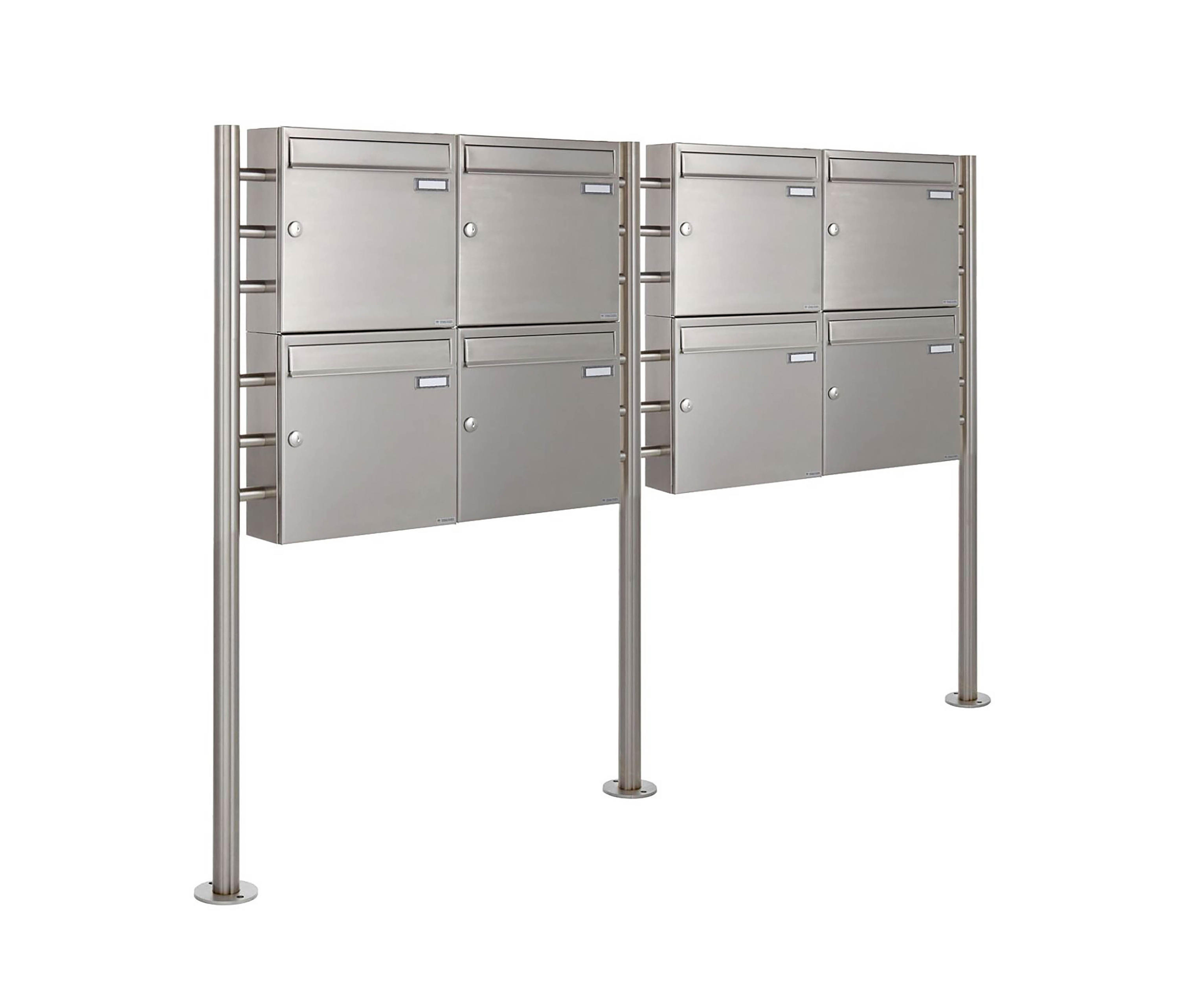 Basic 8er 2x4 Edelstahl Standbriefkasten Design Basic 381 St R