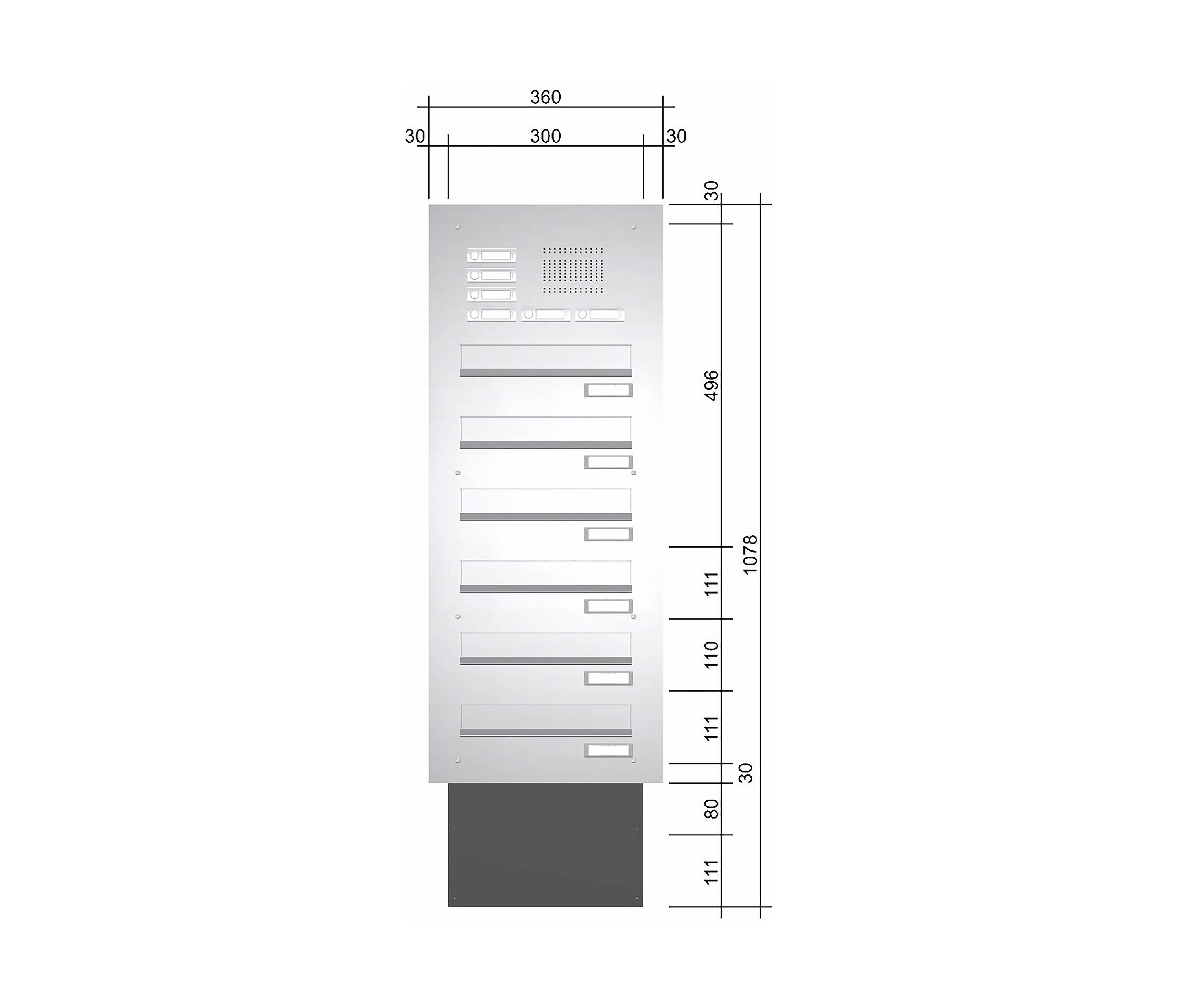 Basic | Edelstahl Mauerdurchwurf Briefkastenanlage BASIC 623 - Klingel ...