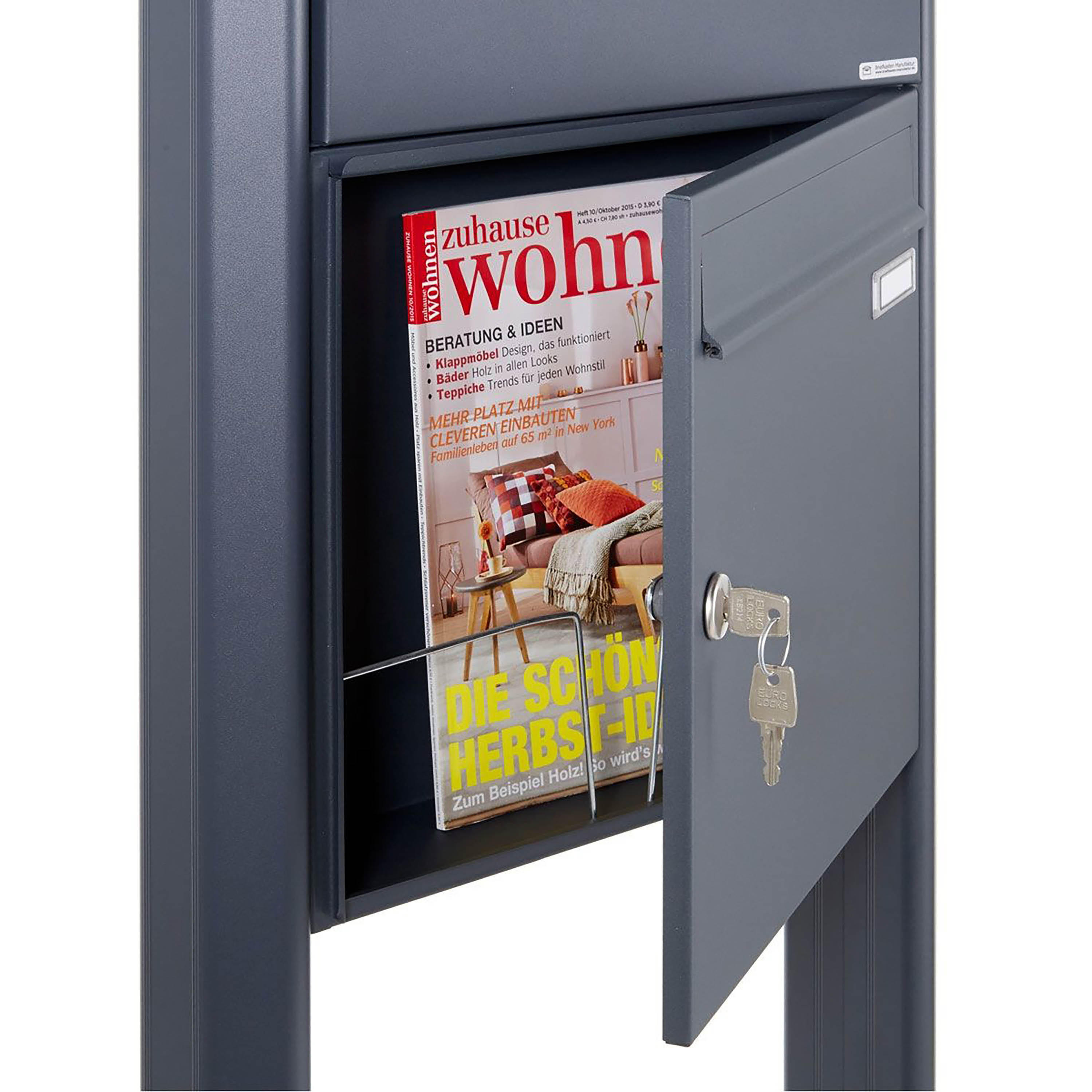 Basic | Standbriefkasten Design BASIC 380 ST-T mit Klingelkasten - RAL ...