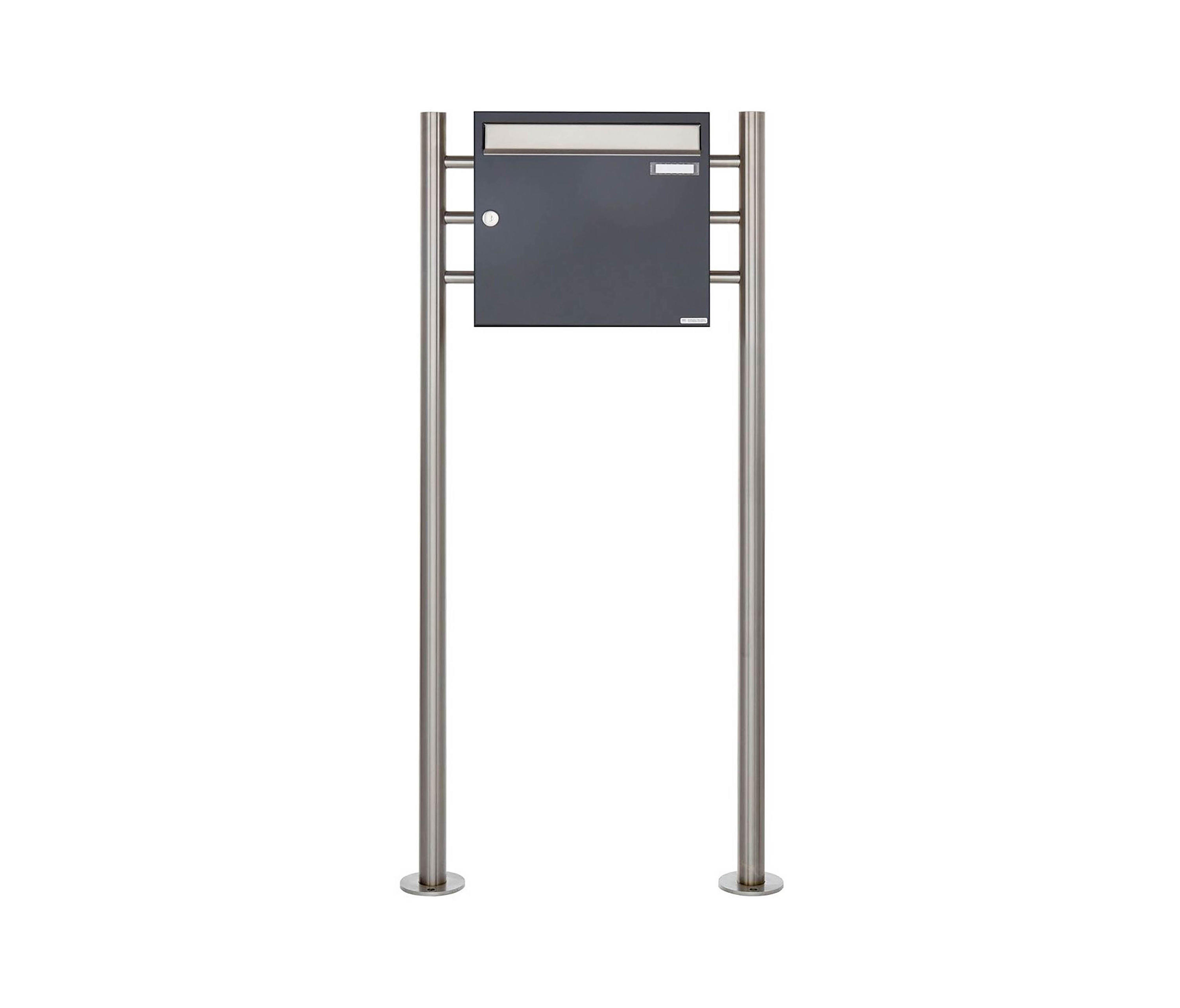 Basic | Standbriefkasten Design BASIC 381 ST-R - Edelstahl-RAL 7016 ...