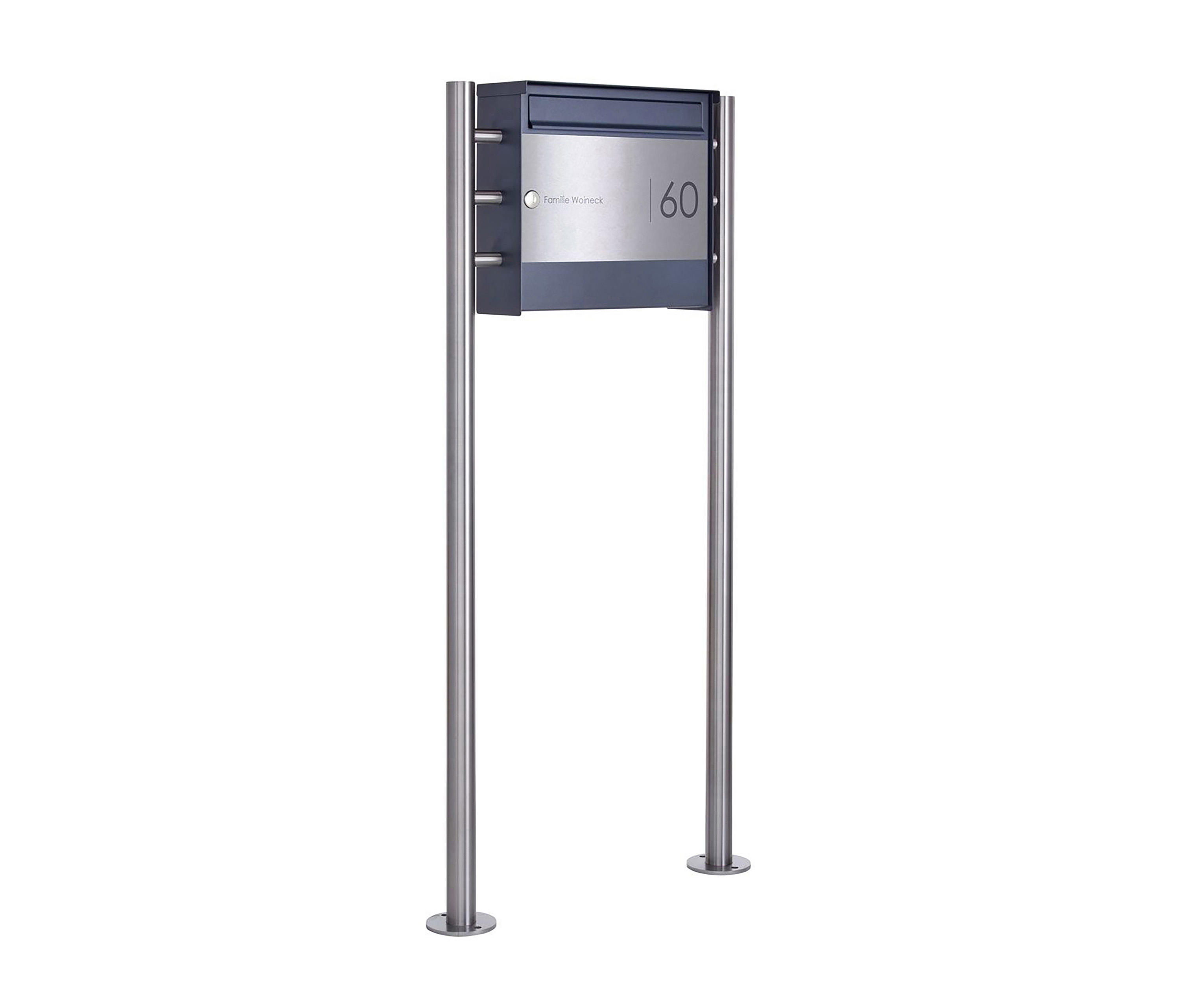 Basic | Edelstahl Standbriefkasten Design BASIC Plus 381X ST-R Elegance ...
