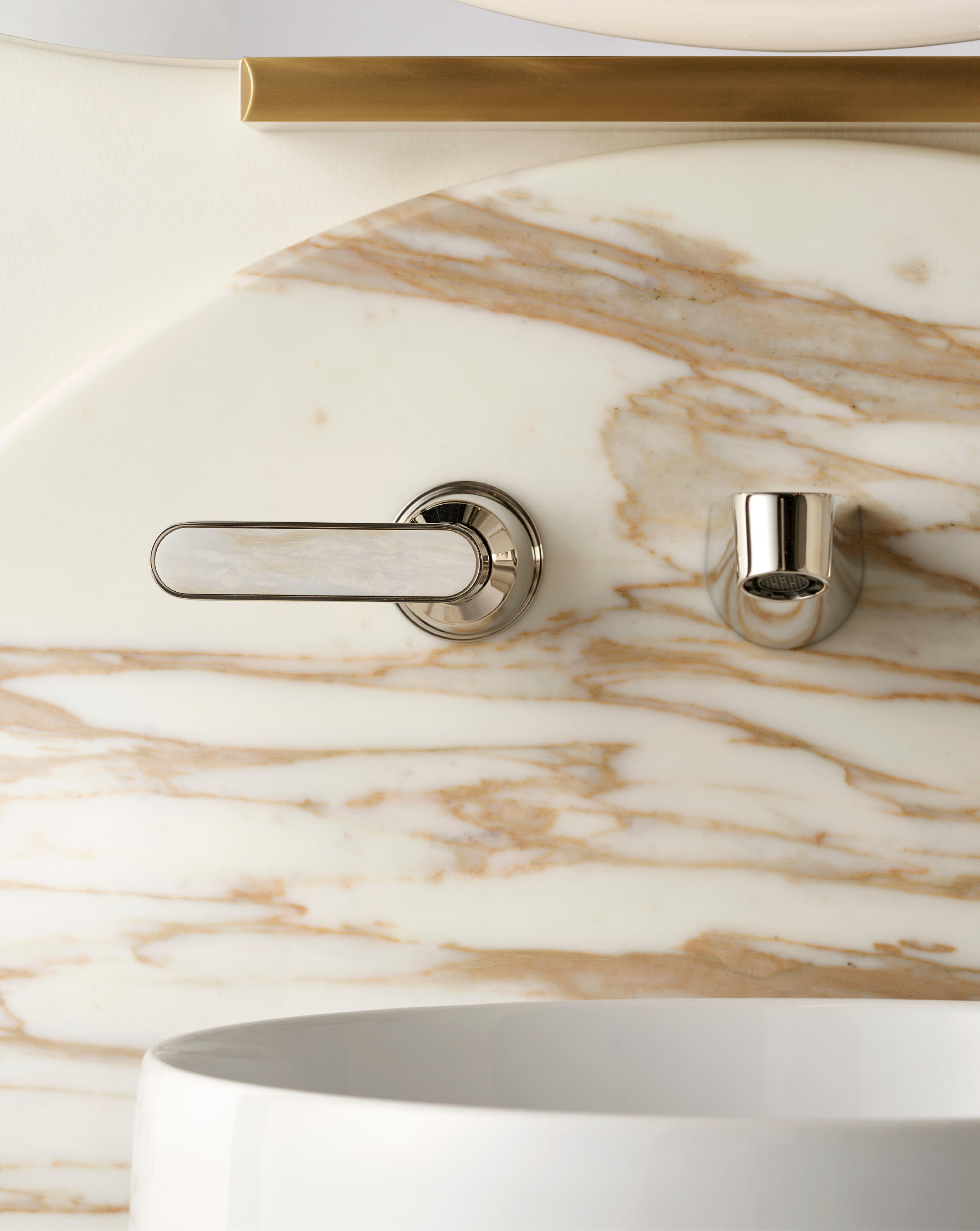 Twenties Basin wall mixer - Calacatta Oro | Architonic