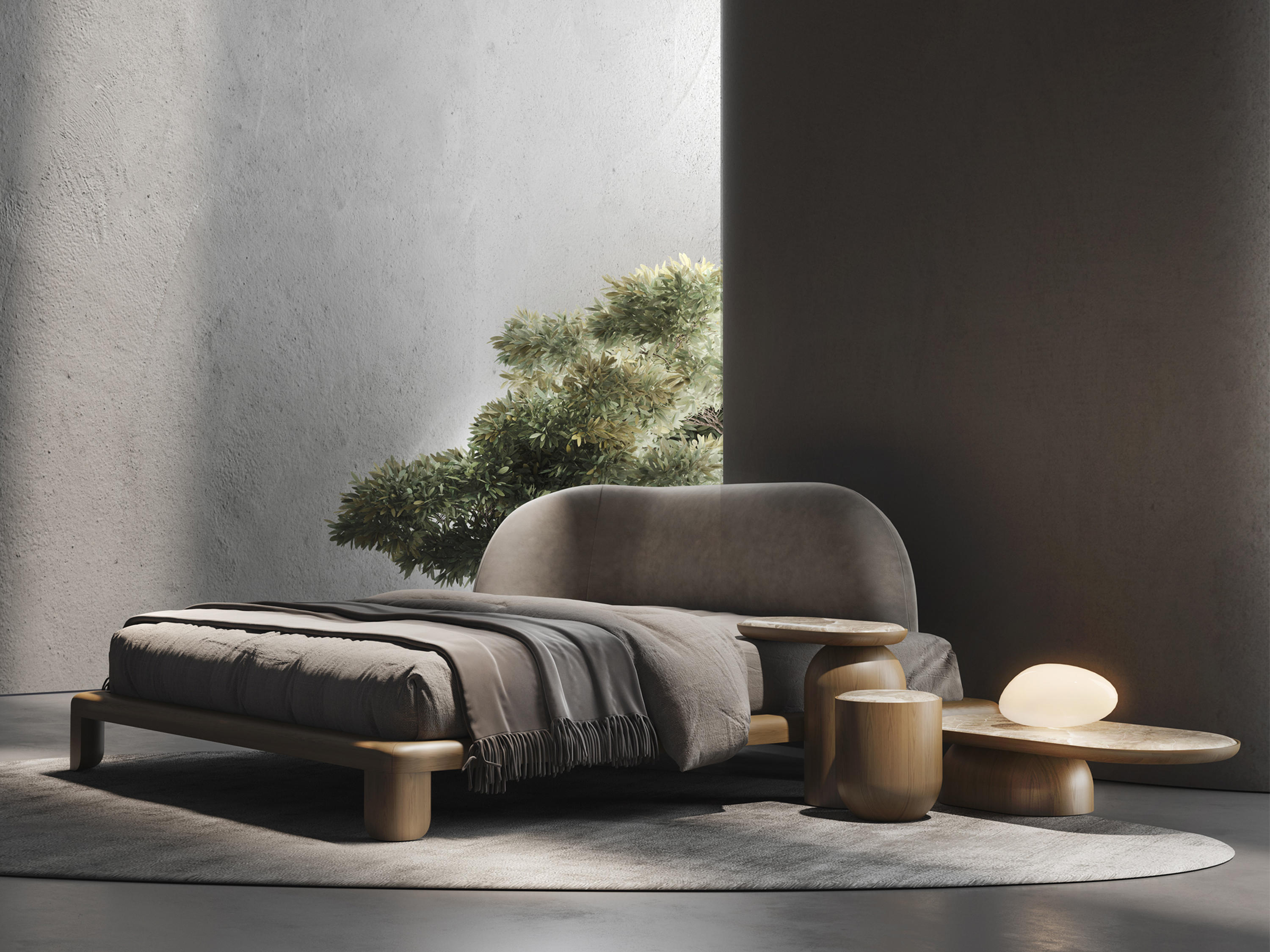 QUARTAM | Oval low solid wood coffee table with marble top | Architonic