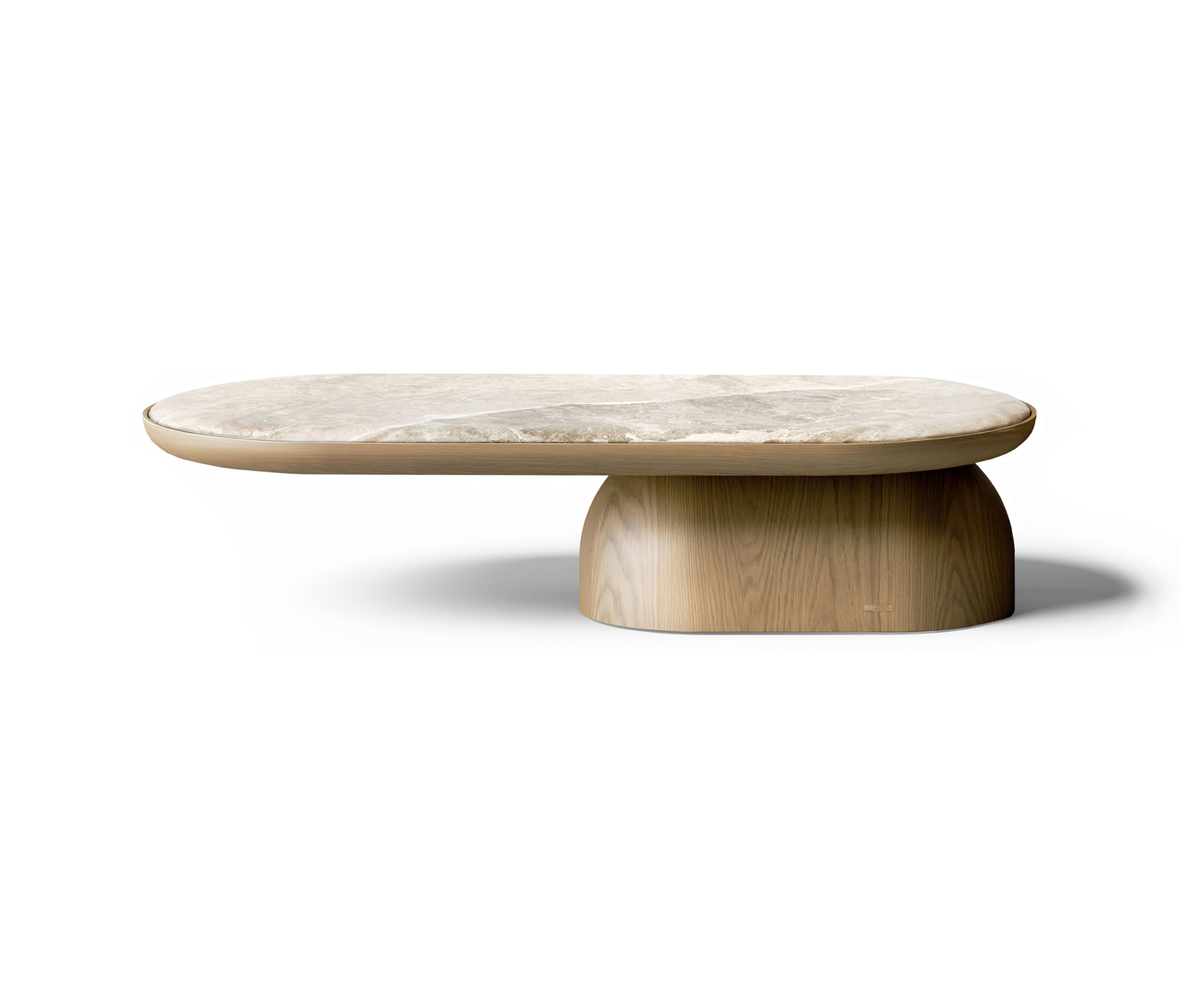 QUARTAM | Oval low solid wood coffee table with marble top | Architonic