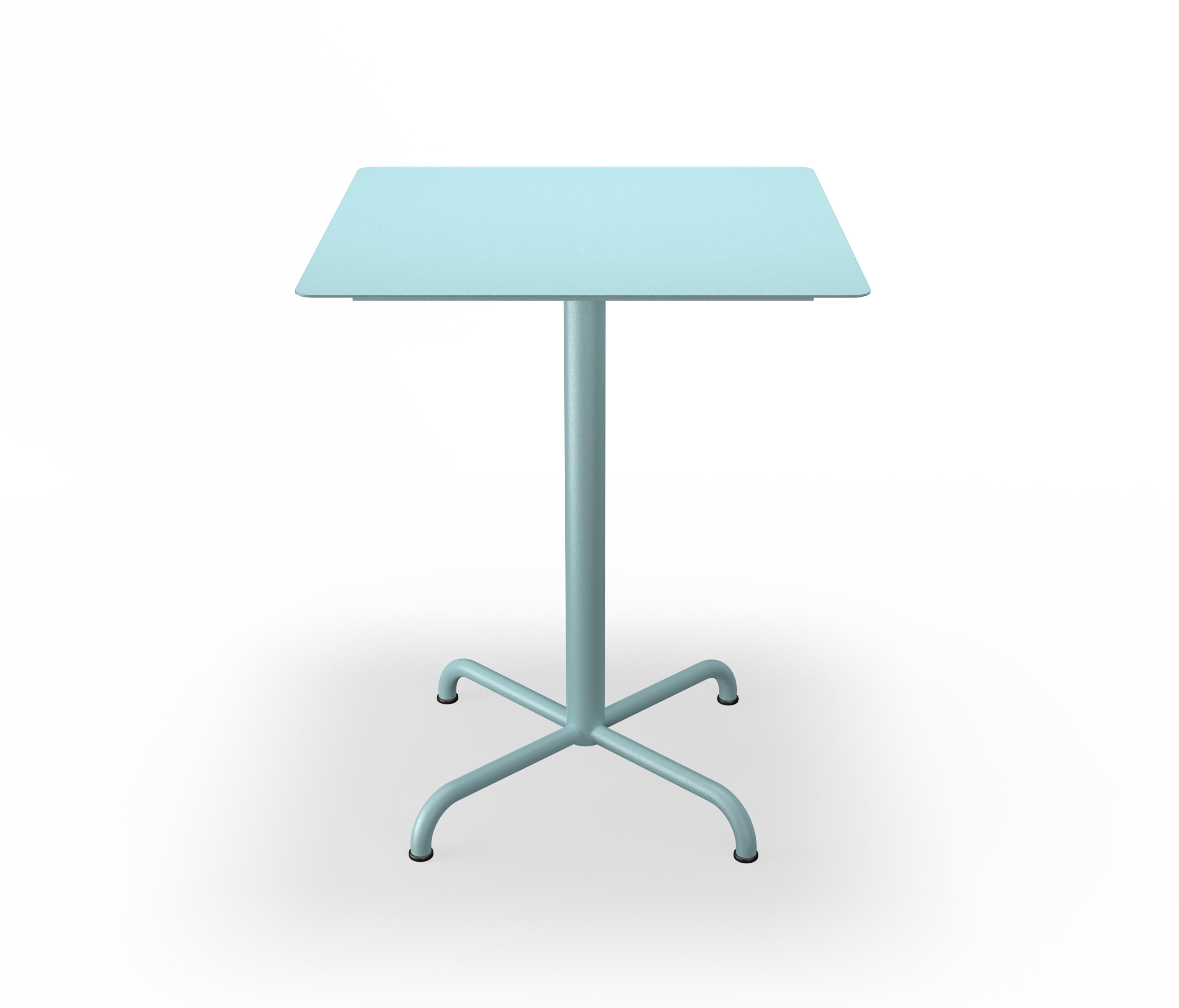 PICO | Café Table with 4 star base 60x60 cm Ice Blue | Architonic