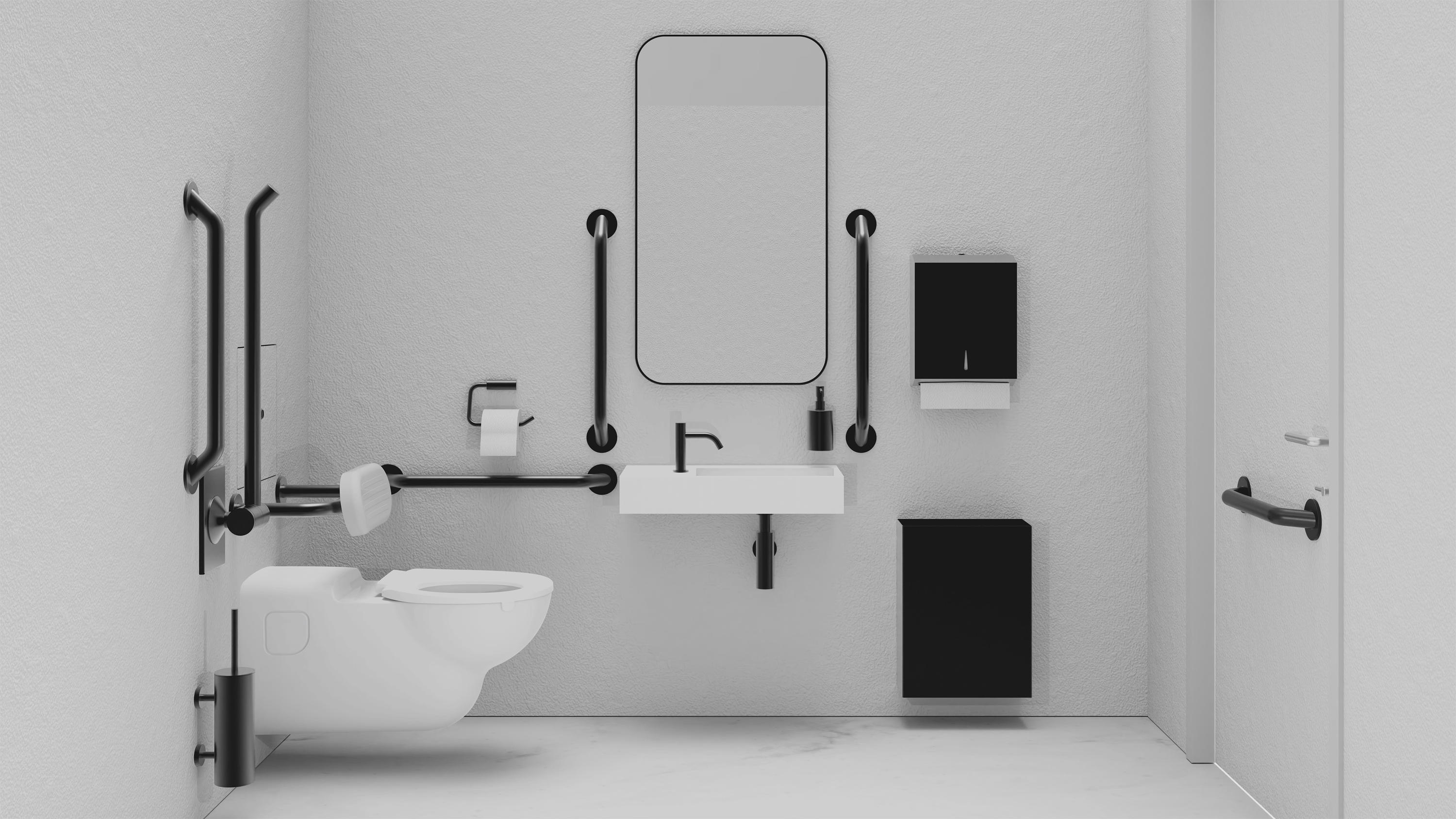 DDA PVD Black Doc M Pack / Wall Hung WC / Paper Towel | Architonic