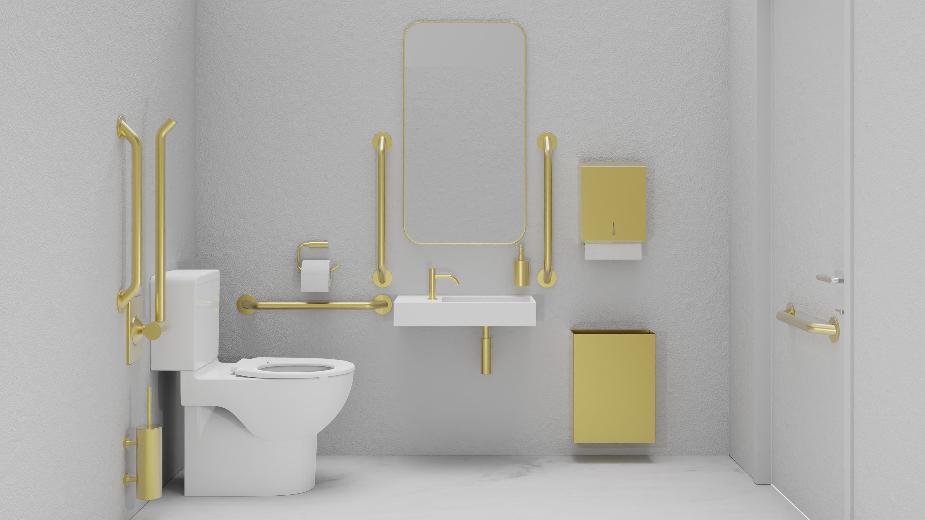 DDA PVD Brass Doc M Pack / Close Coupled WC / Paper Towel | Architonic