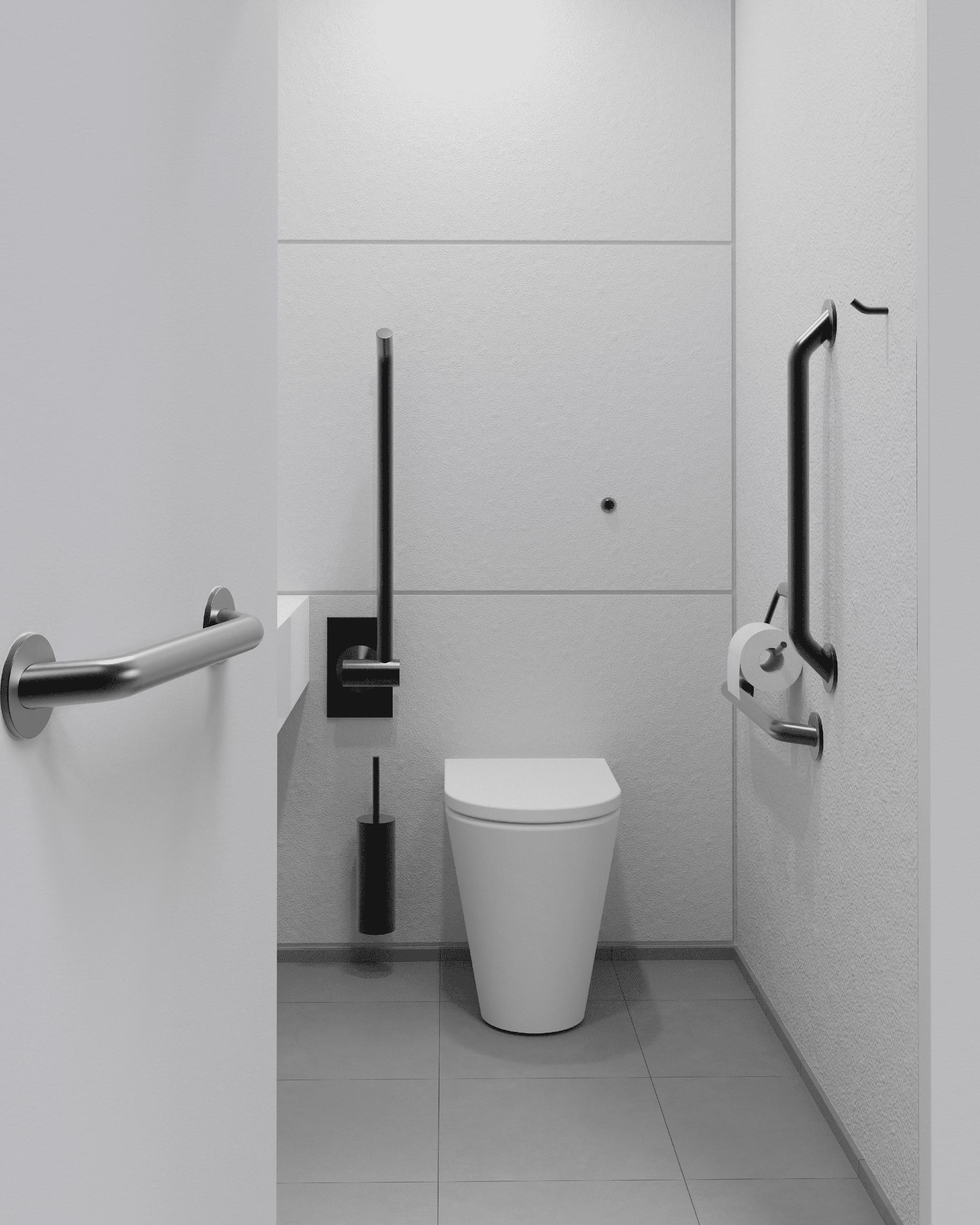 Doc M PVD Black Ambulant Pack / Floor Standing WC / Hinged Grab Bar | Architonic
