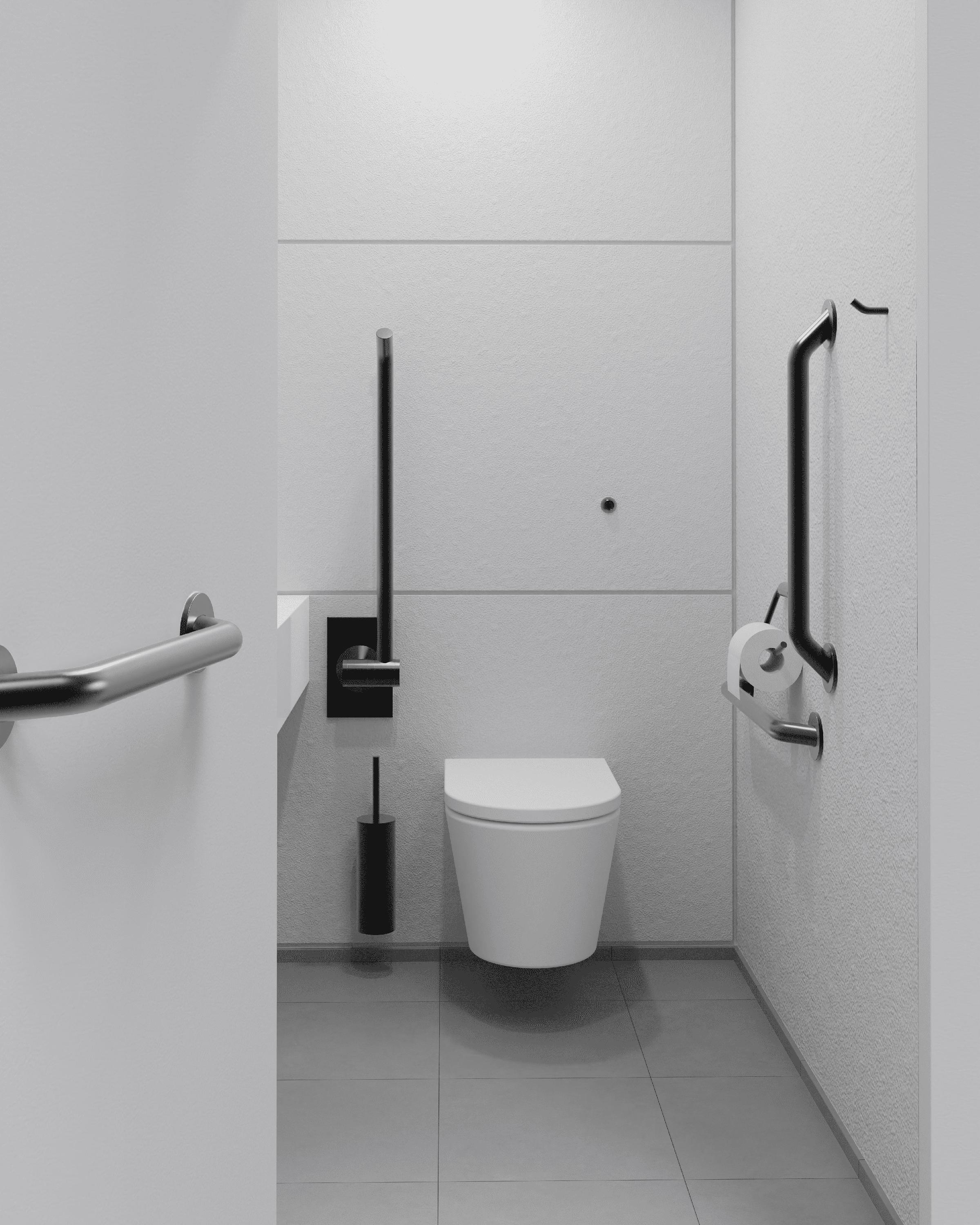 Doc M PVD Black Ambulant Pack / Wall Hung WC / Hinged Grab Bar | Architonic