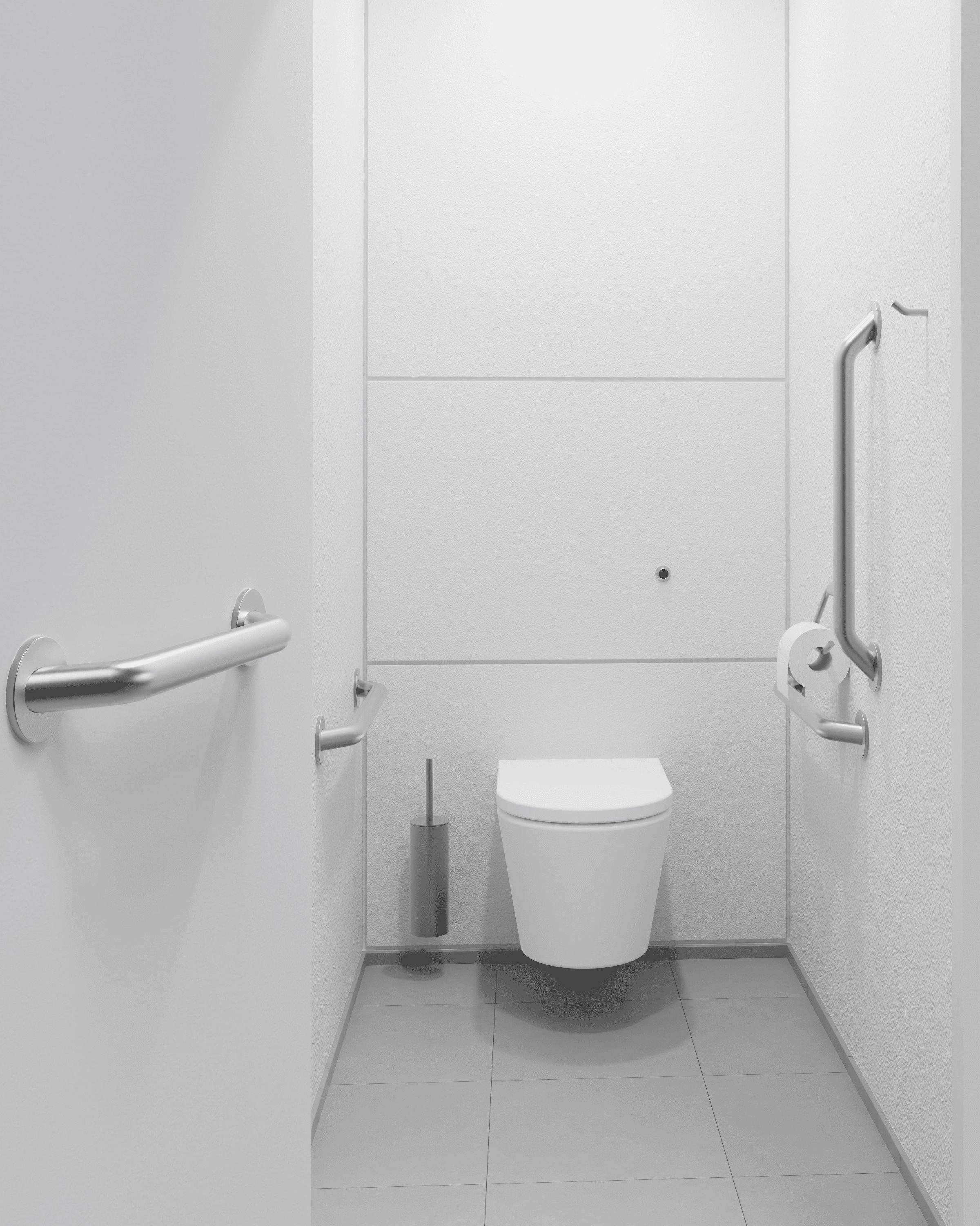 Doc M Satin Ambulant Pack / Wall Hung WC / Straight Grab Bar | Architonic