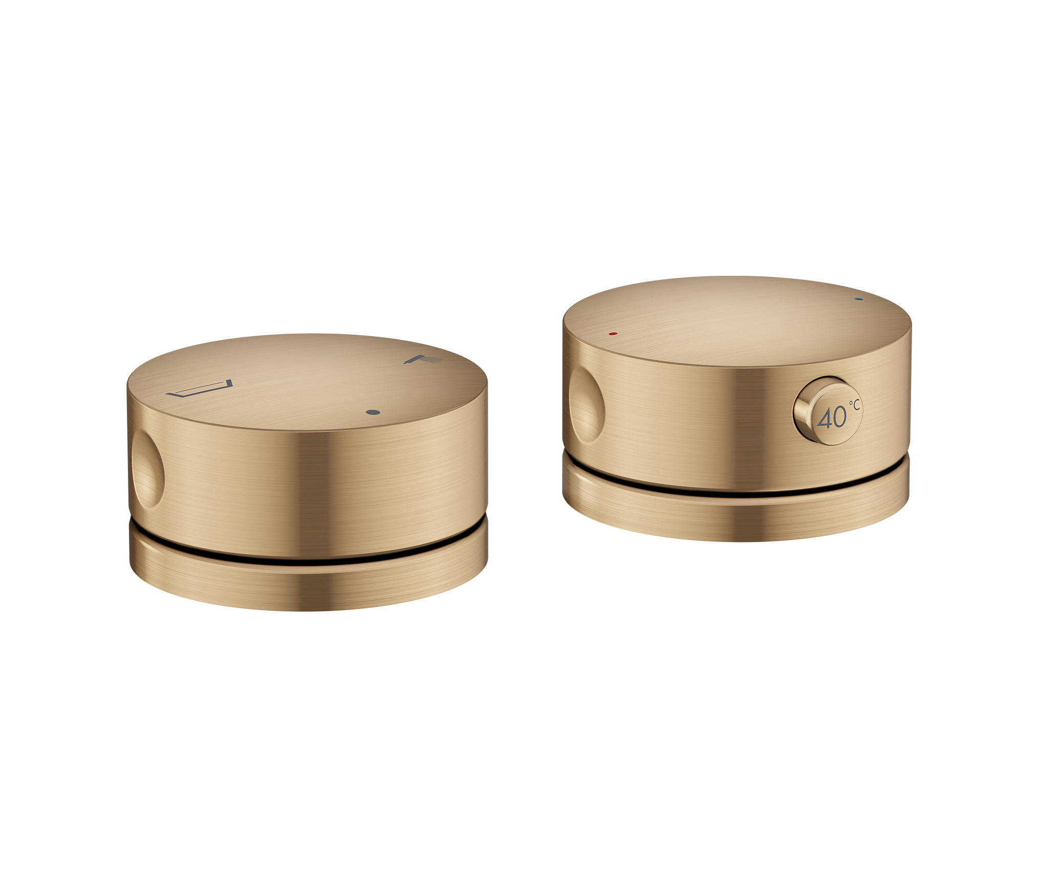 AXOR One 2-hole rim mounted thermostatic bath mixer I Brushed Bronze ...