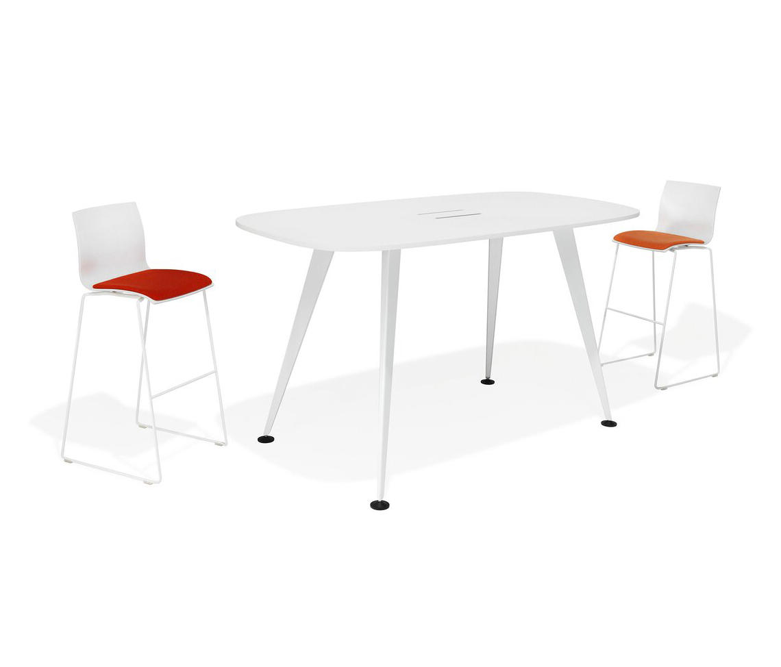 Comta stadium-shaped bar table with metal legs | Architonic