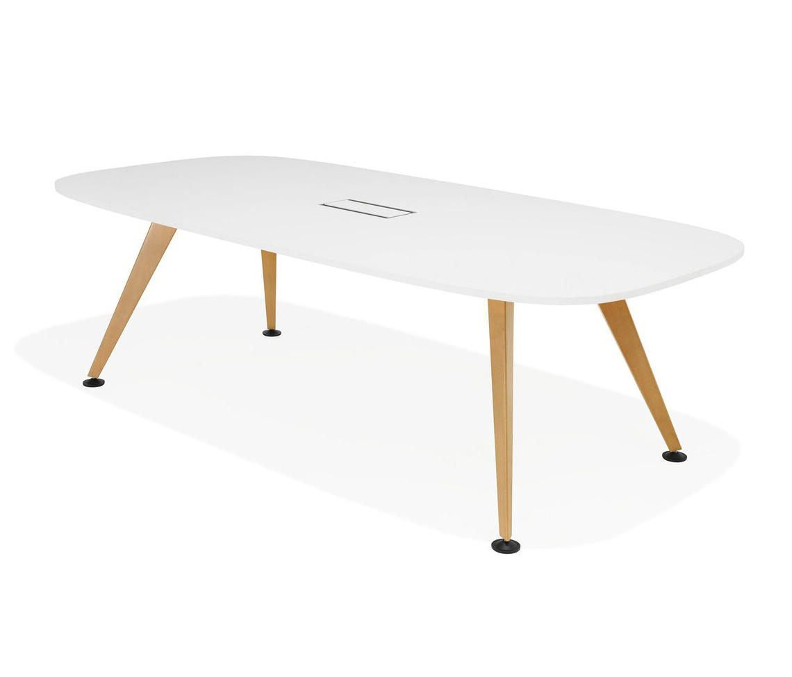 Comta stadium-shaped table with wooden legs | Architonic